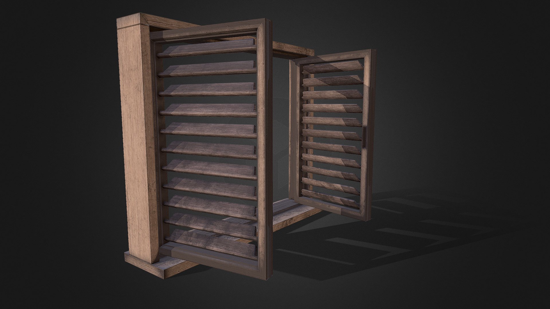 Weathered Wooden Window | GameReady - Download Free 3D model by Mark ...