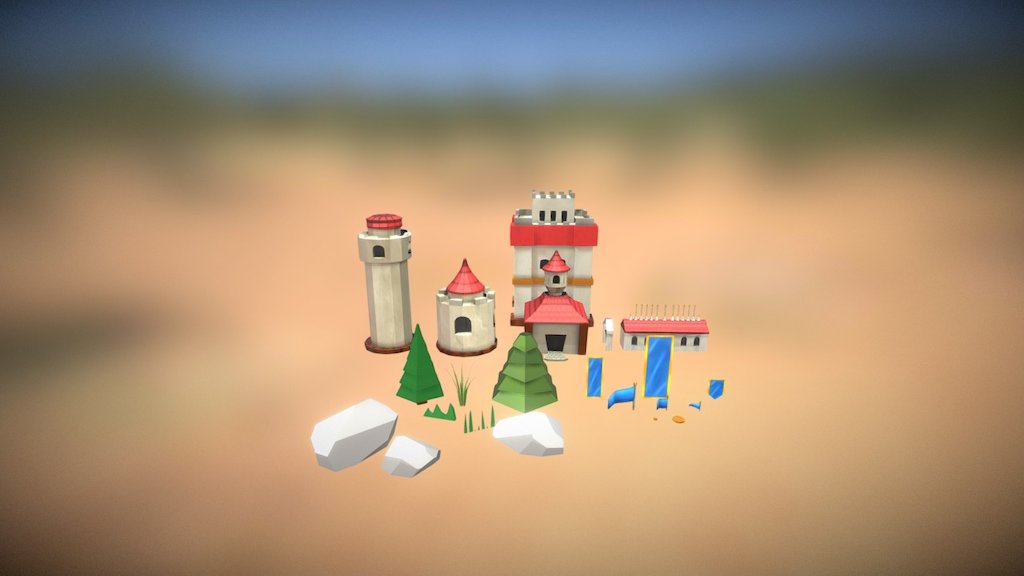 Low Poly Modular Castle - 3D model by polyunit [c42ea04] - Sketchfab