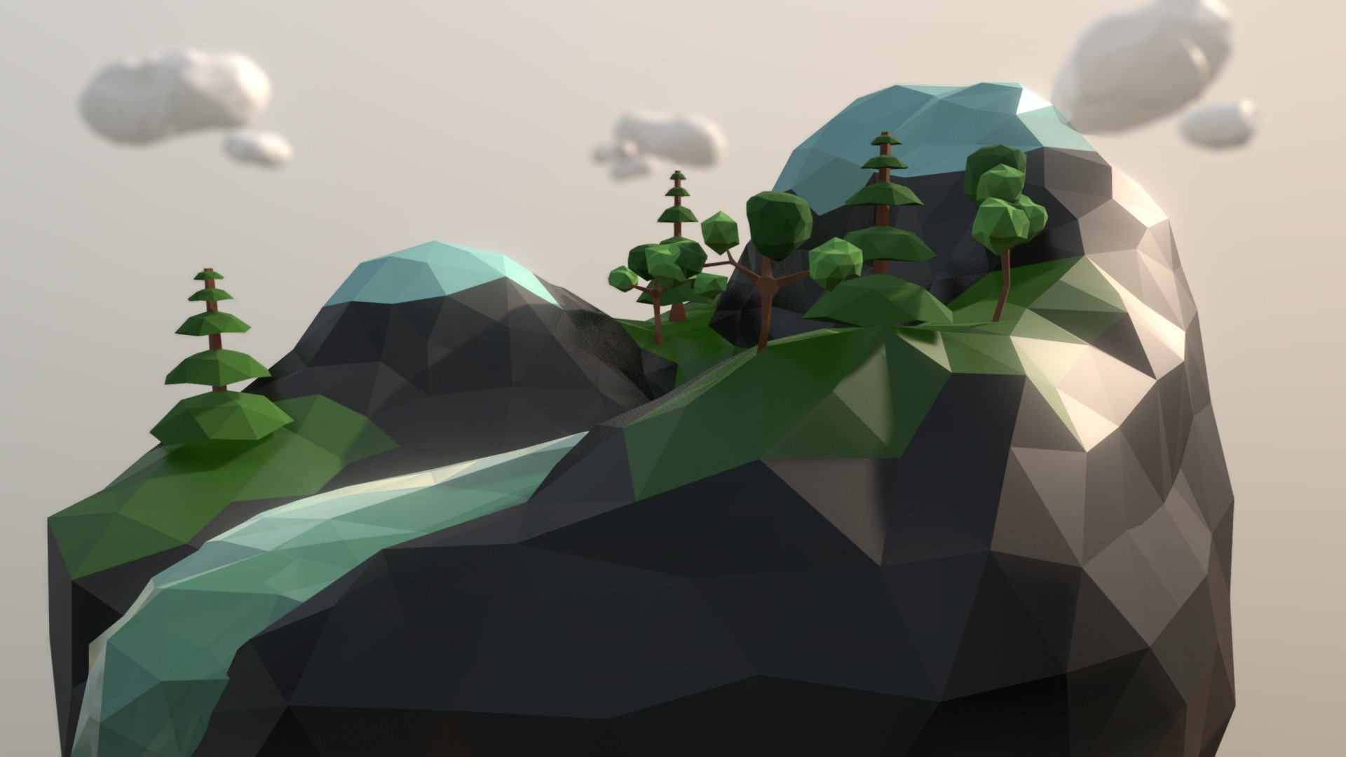 Low Poly Island - Download Free 3D model by Yaene [c445a02] - Sketchfab