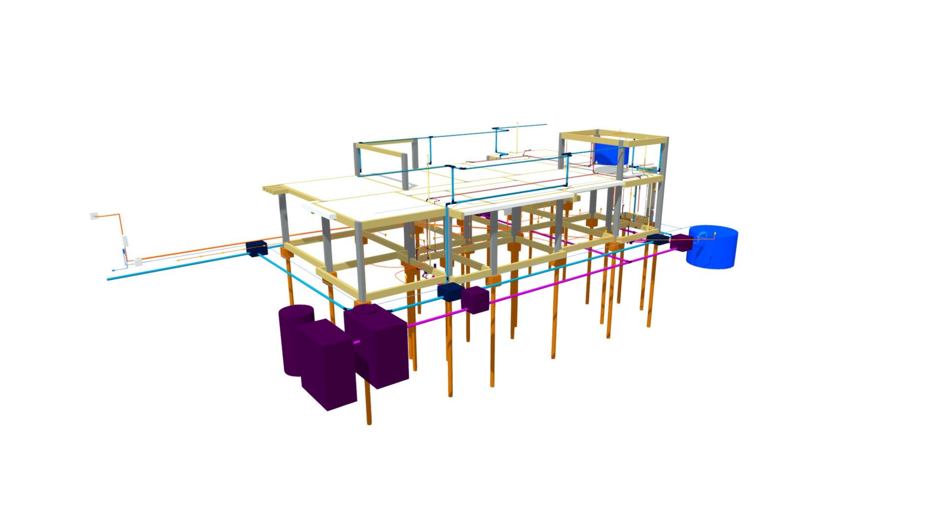 Projeto Estrutural + Instalações | IAD - 3D model by Huno ...