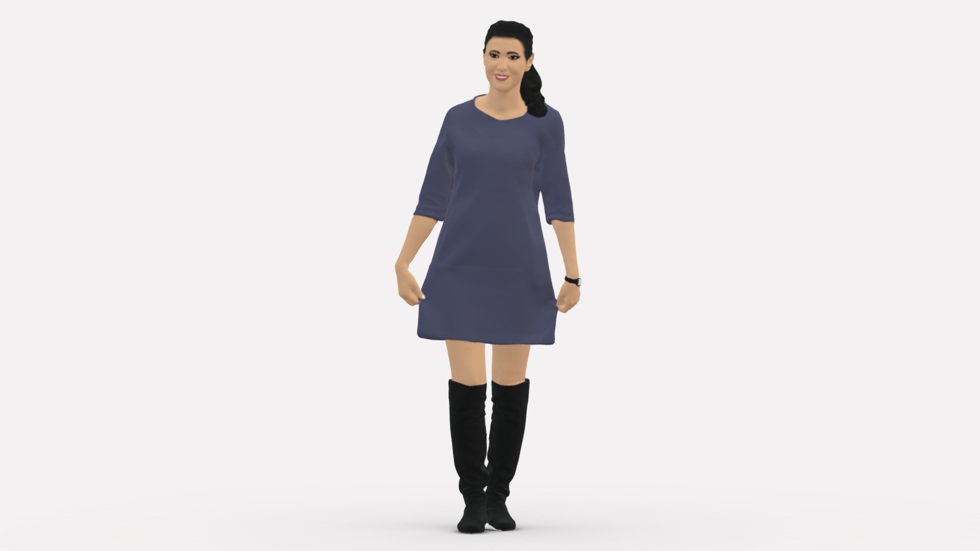 Girl with braid short dress 0722 - Buy Royalty Free 3D model by 3DFarm ...