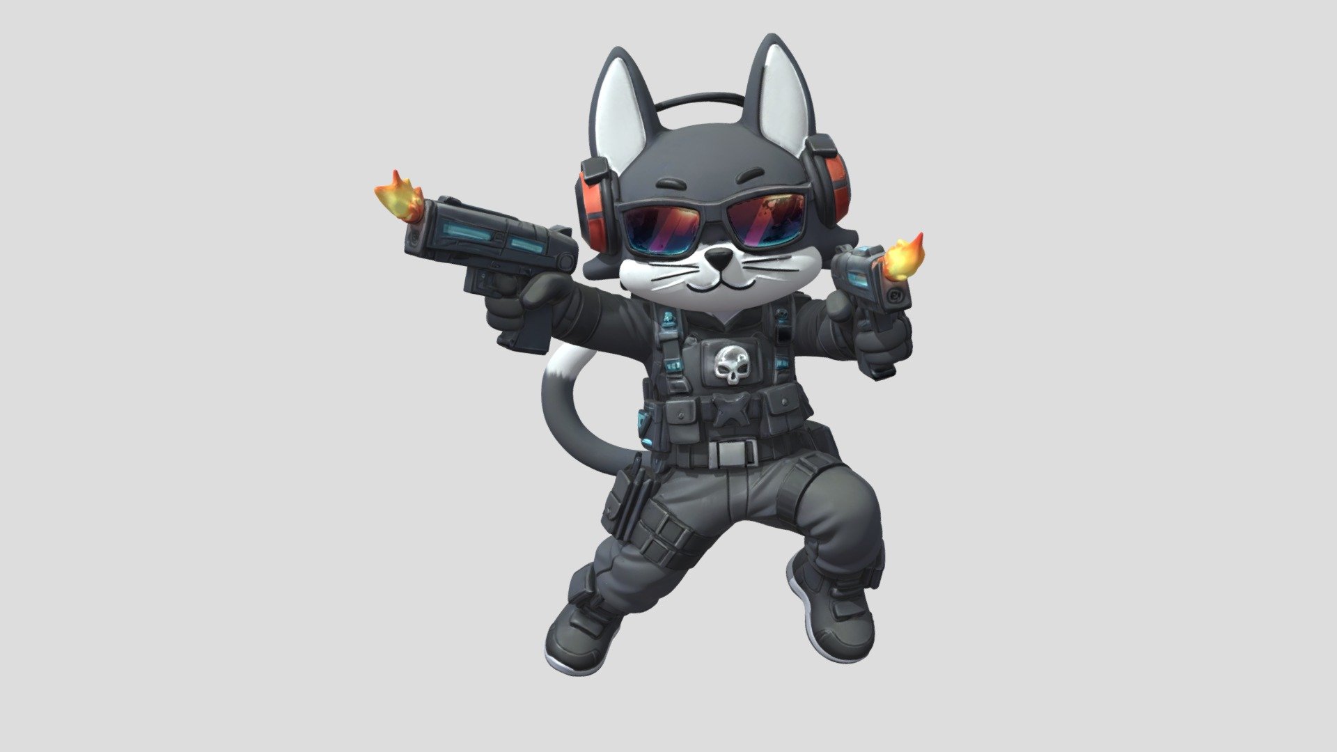 Cute Tactical Cat with Guns – Stylized 3D Model - Download Free 3D ...