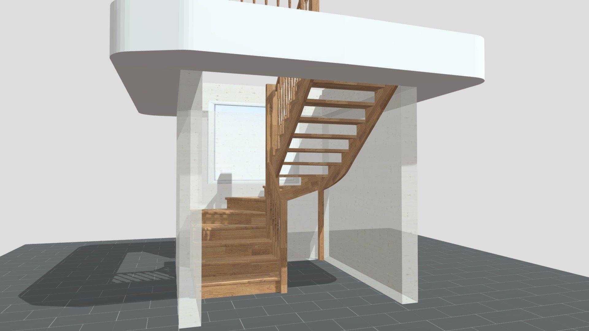 161 Priidiku trepp variant 1 tamm treitud pulgad - 3D model by Baltic ...