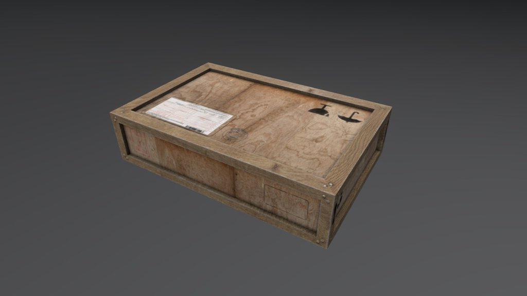 Old wooden cargo crate 2 - 3D model by 32cm [c450d19] - Sketchfab
