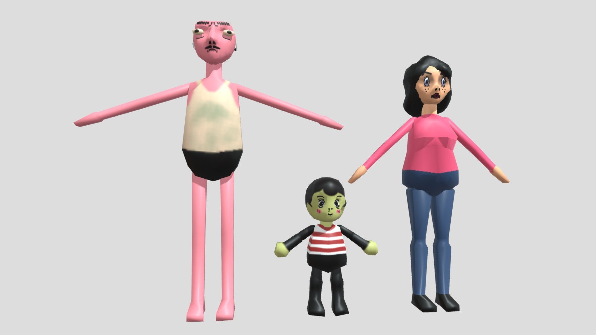 Bad Parenting 1 - Main Characters - Download Free 3D model by Wicked ...
