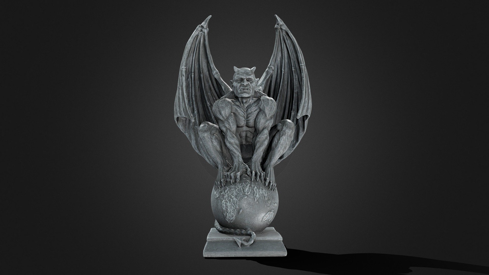 Devil Gargoyle Sitting on Globe - 3D model by JPDV [c45b024] - Sketchfab