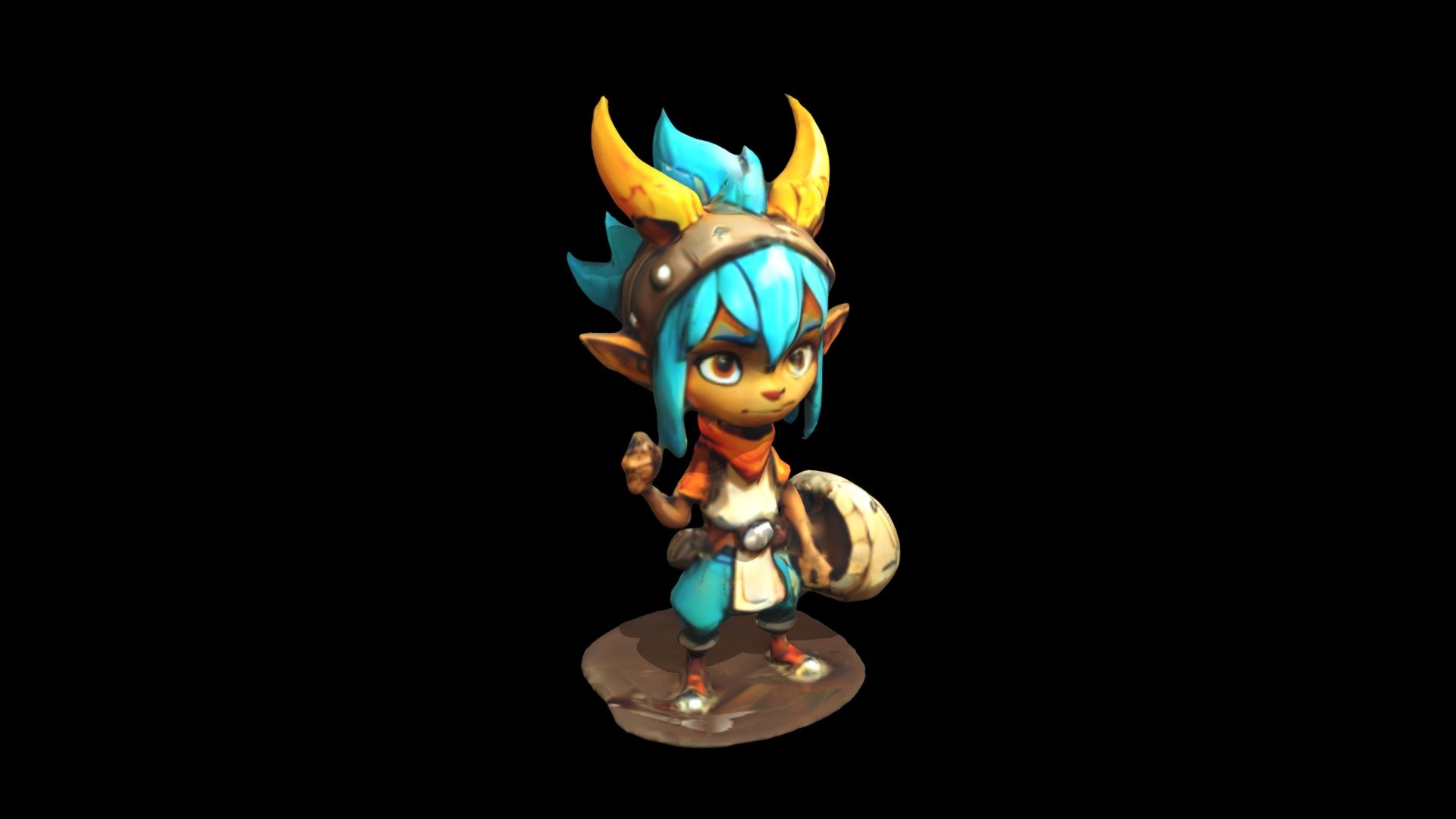 An animated image of a courageous elf with blue - Download Free 3D ...