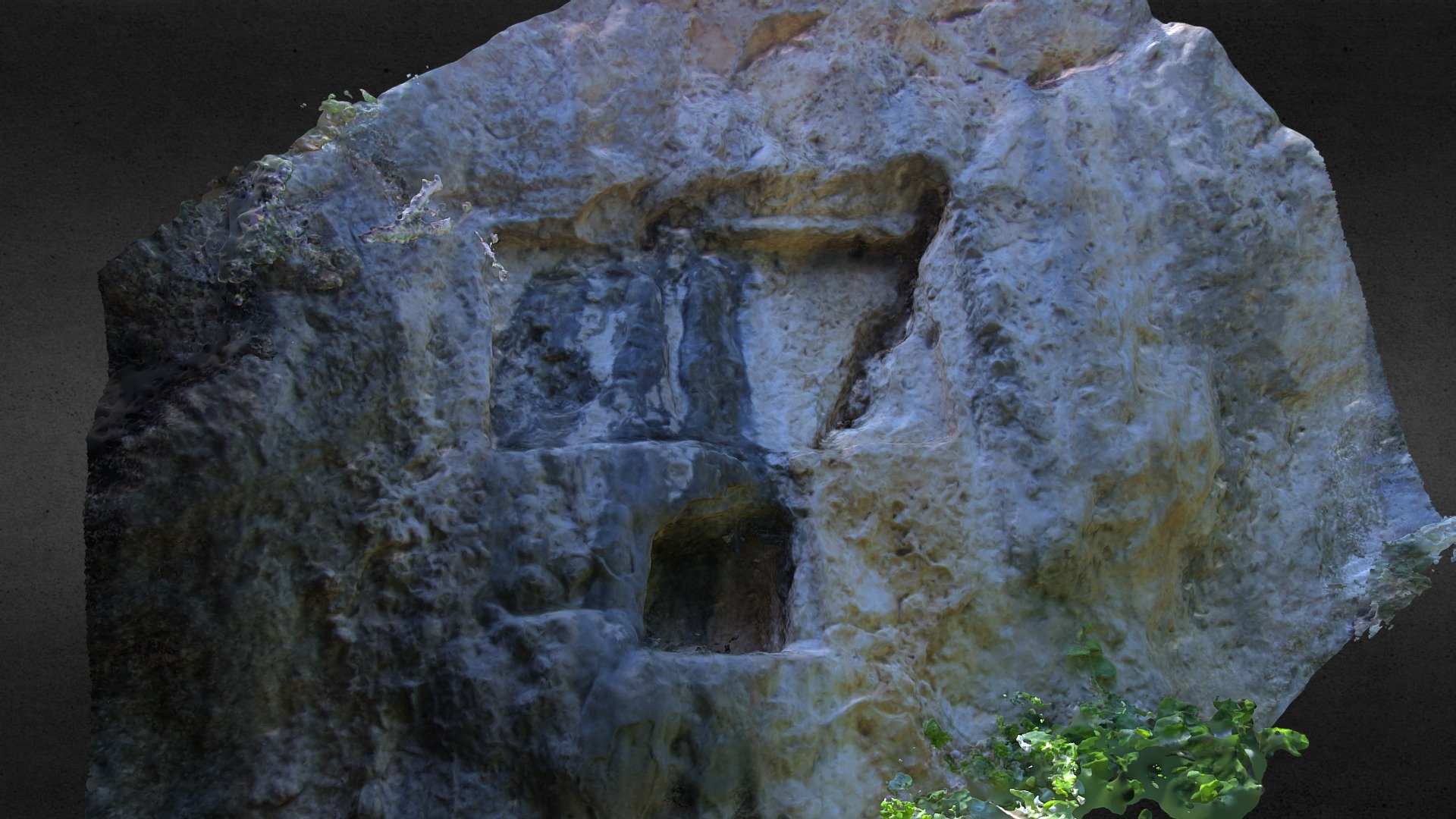 Niche carved in the rock under a mountain - Download Free 3D model by ...