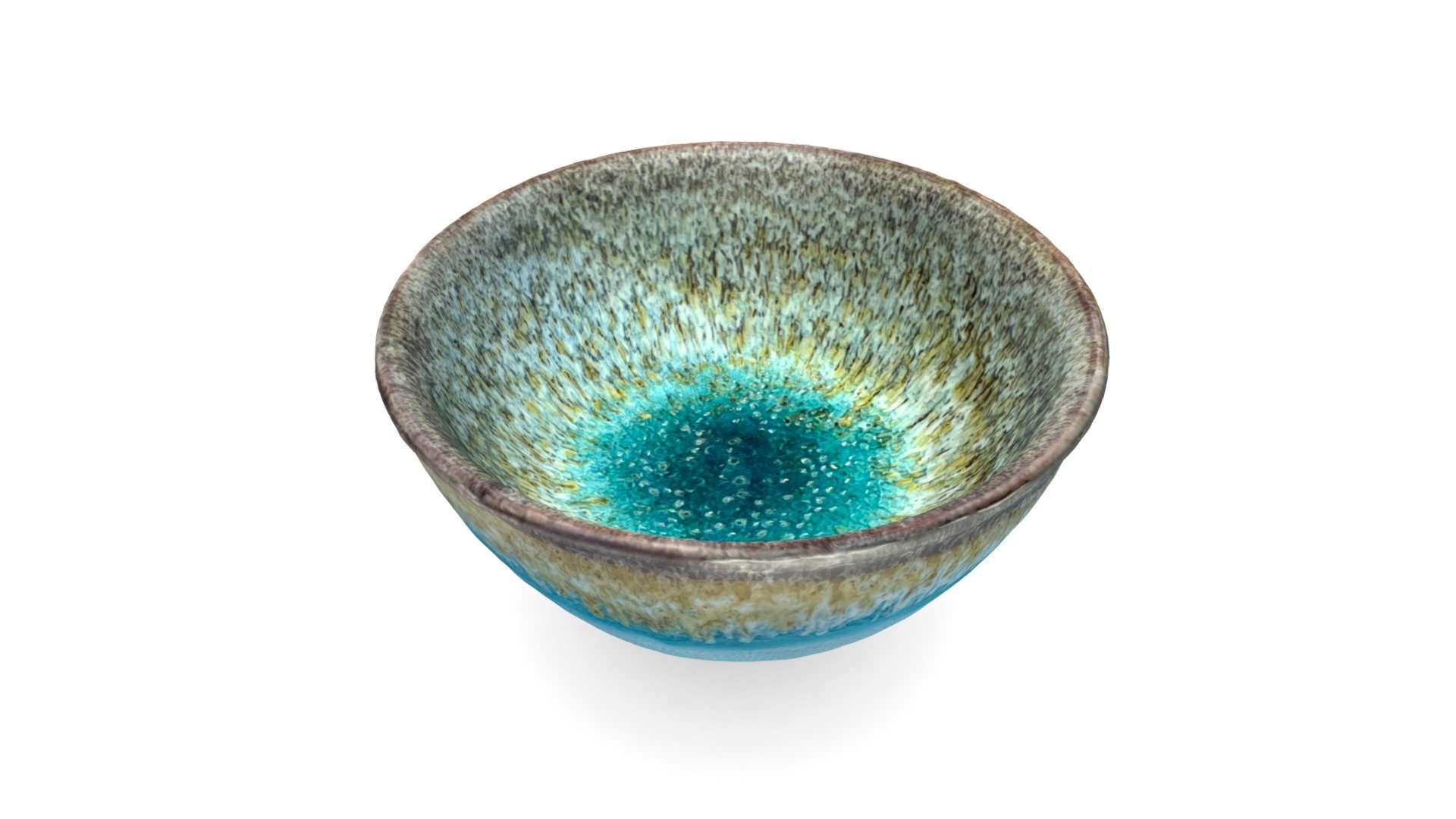 Turquoise-blue ceramic bowl - Download Free 3D model by Fabian Mohr ...