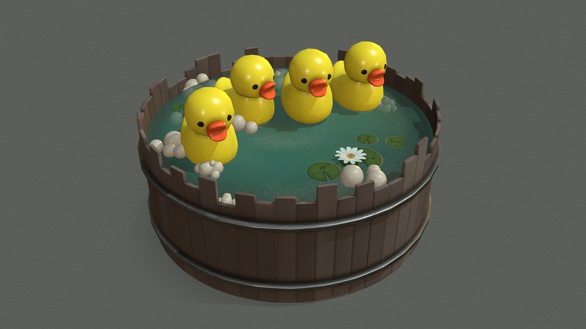 Swimming ducks - 3D model by KattyLi [c473690] - Sketchfab