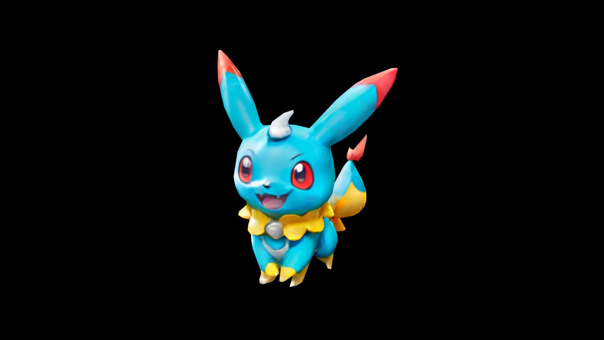 A vibrant blue Pokemon named Zeraora stands conf - Download Free 3D ...