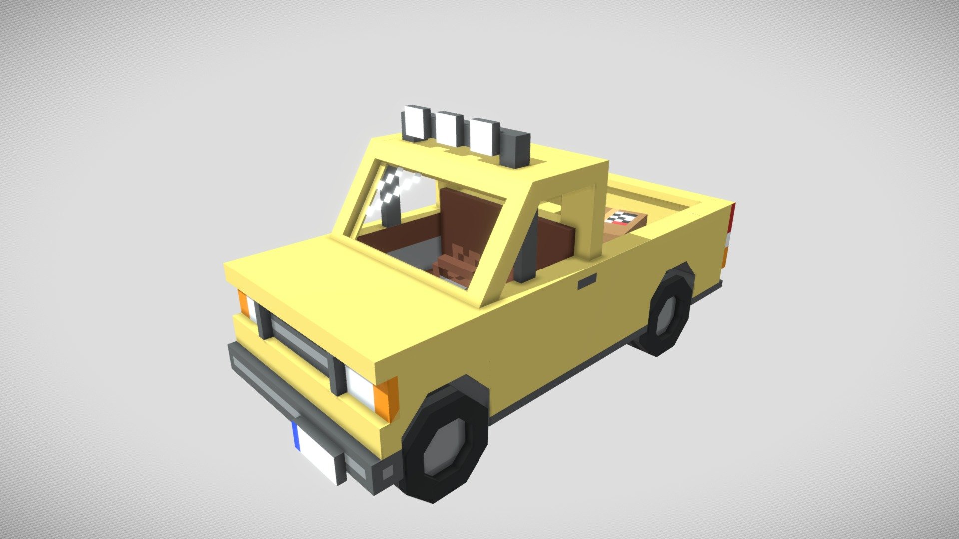 Yellow Minecraft Pickup - Download Free 3D model by gyk9880 [c486286 ...