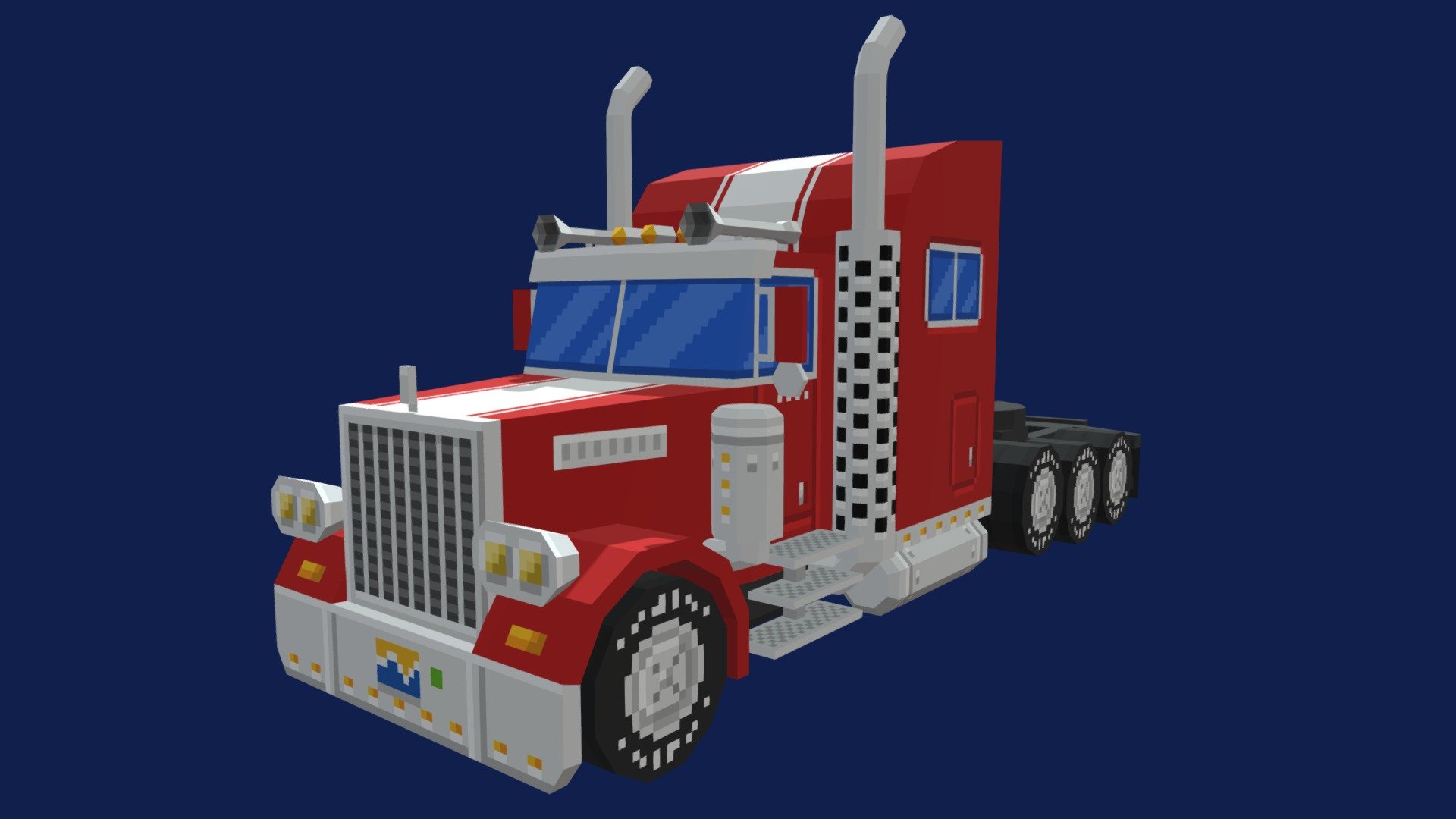 Low Poly - "Bigfoot" Semi Truck - 3D model by StoneRabbit [c48f71e ...