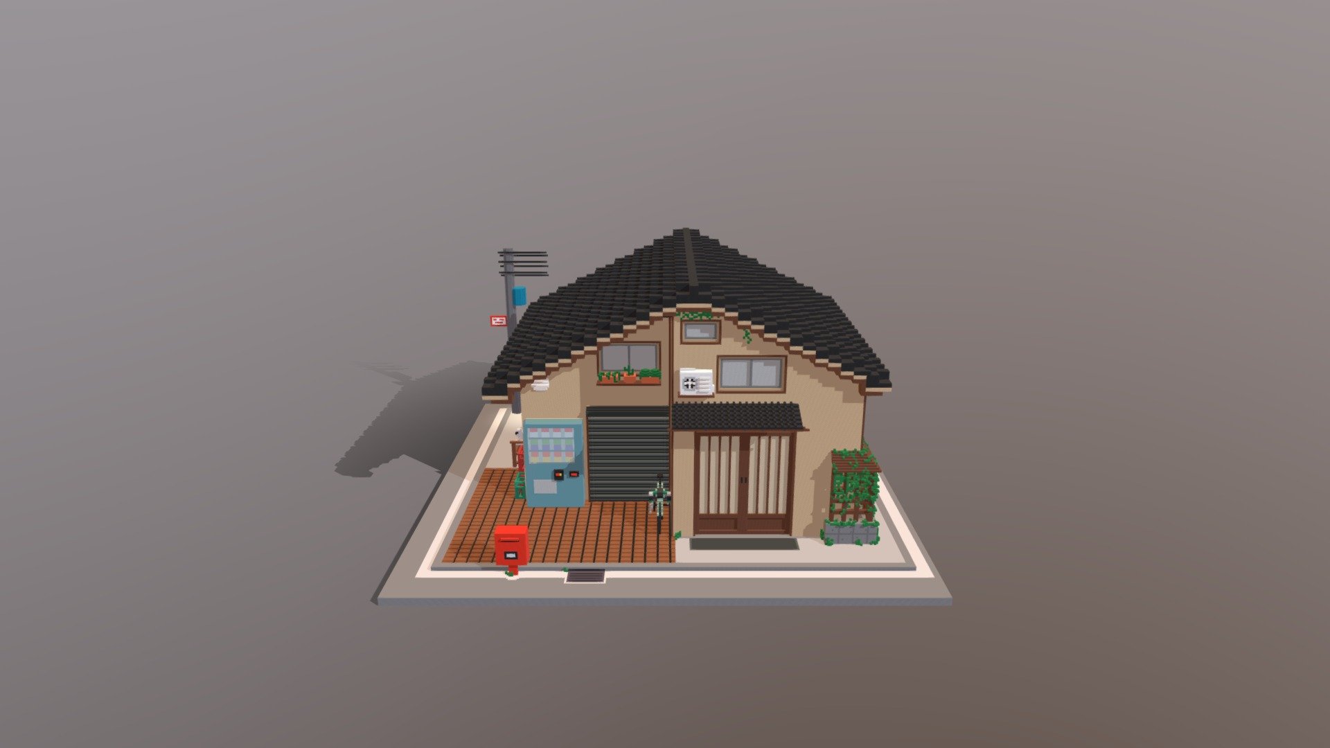 Voxel Japanese House - 3D model by malobo [c48fc33] - Sketchfab