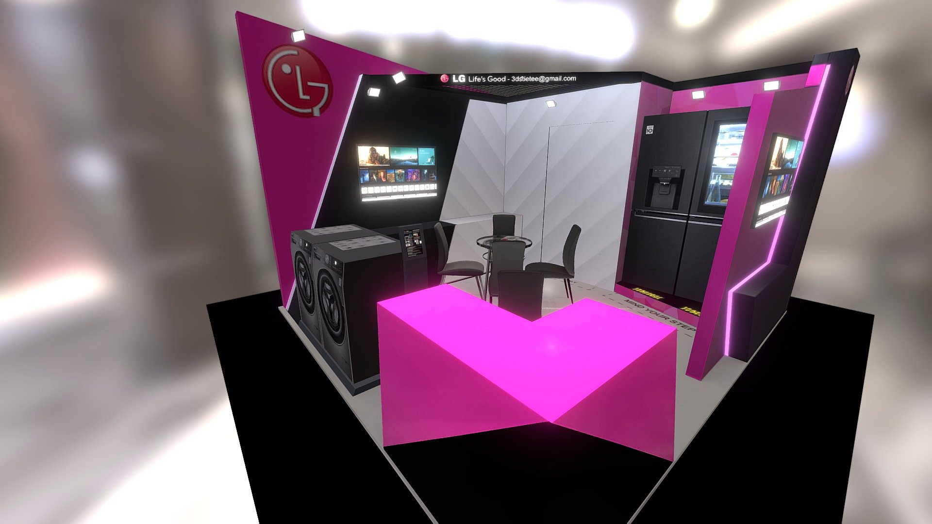 LG Booth 3D Model Low Polygon | Freelancers 3D - 3D model by Jiradet ...