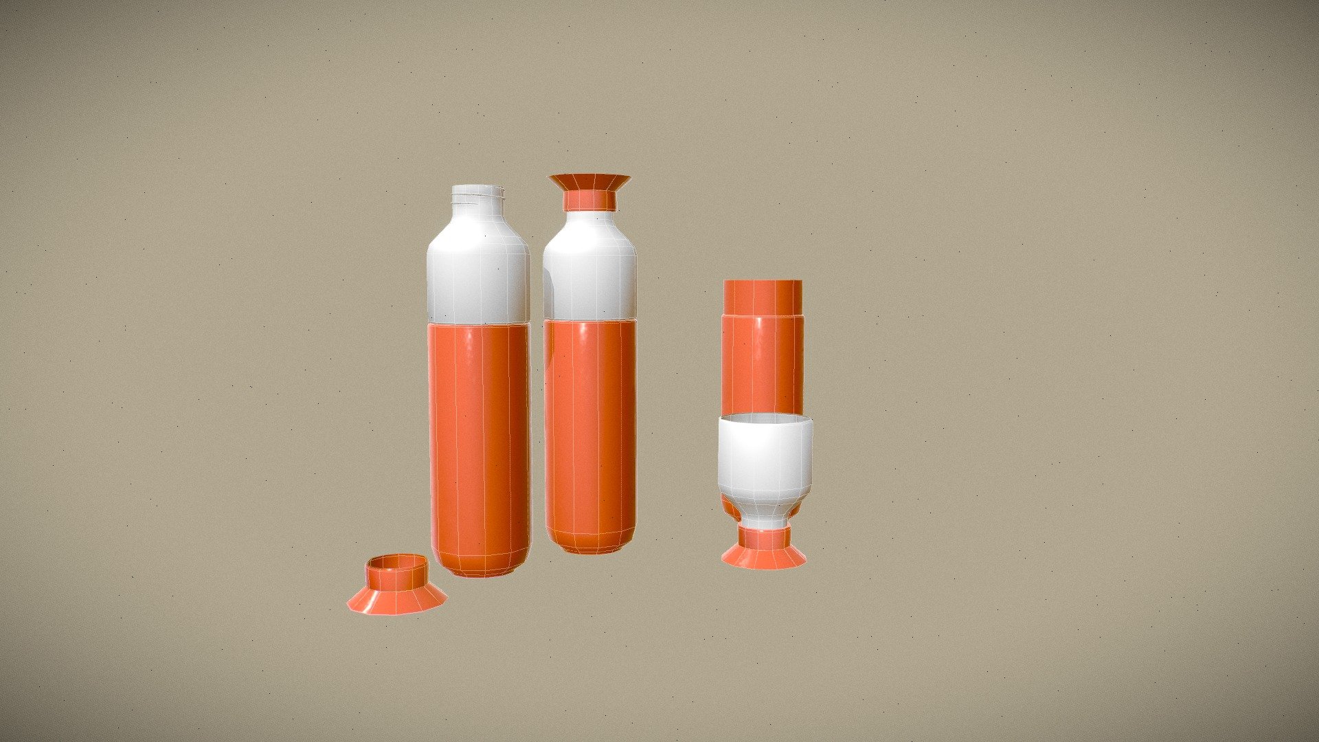 Water bottle - Game ready 3D model - Download Free 3D model by ...