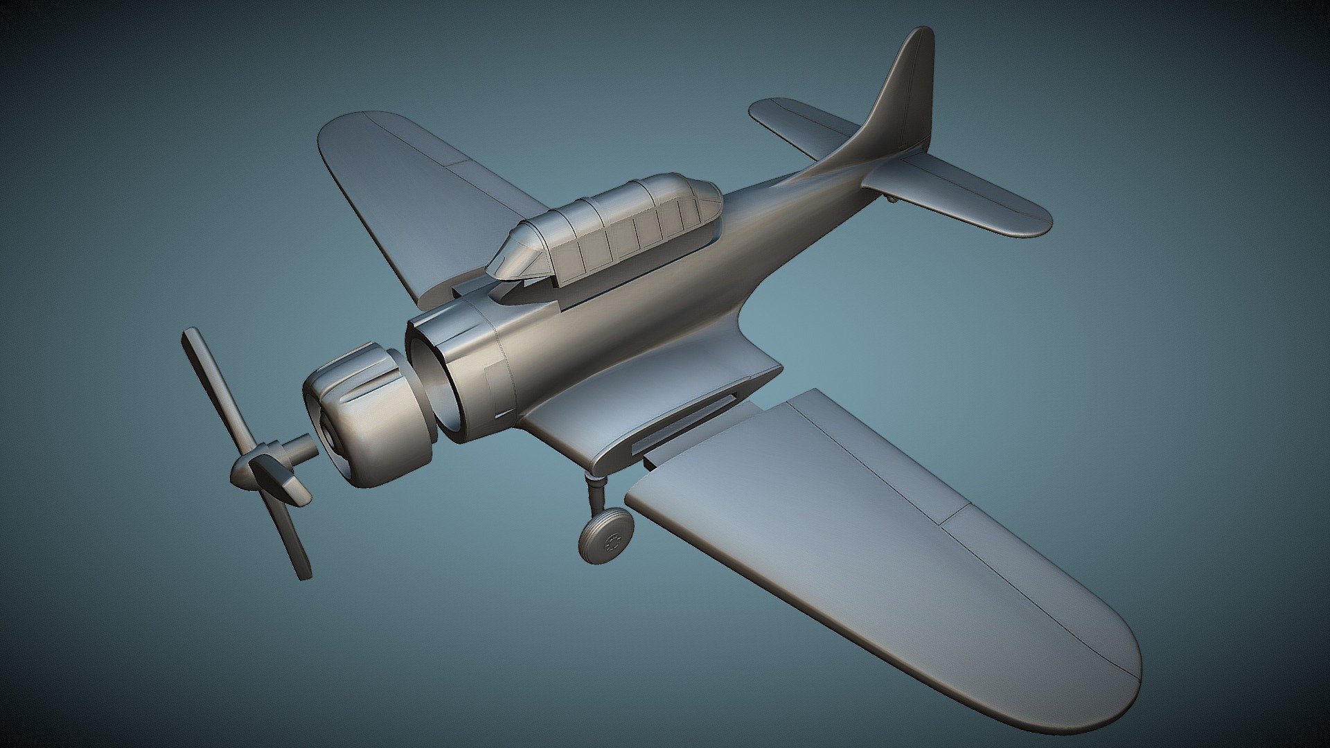 Douglas SBD Dauntless - 3D Printable Model - Buy Royalty Free 3D model ...