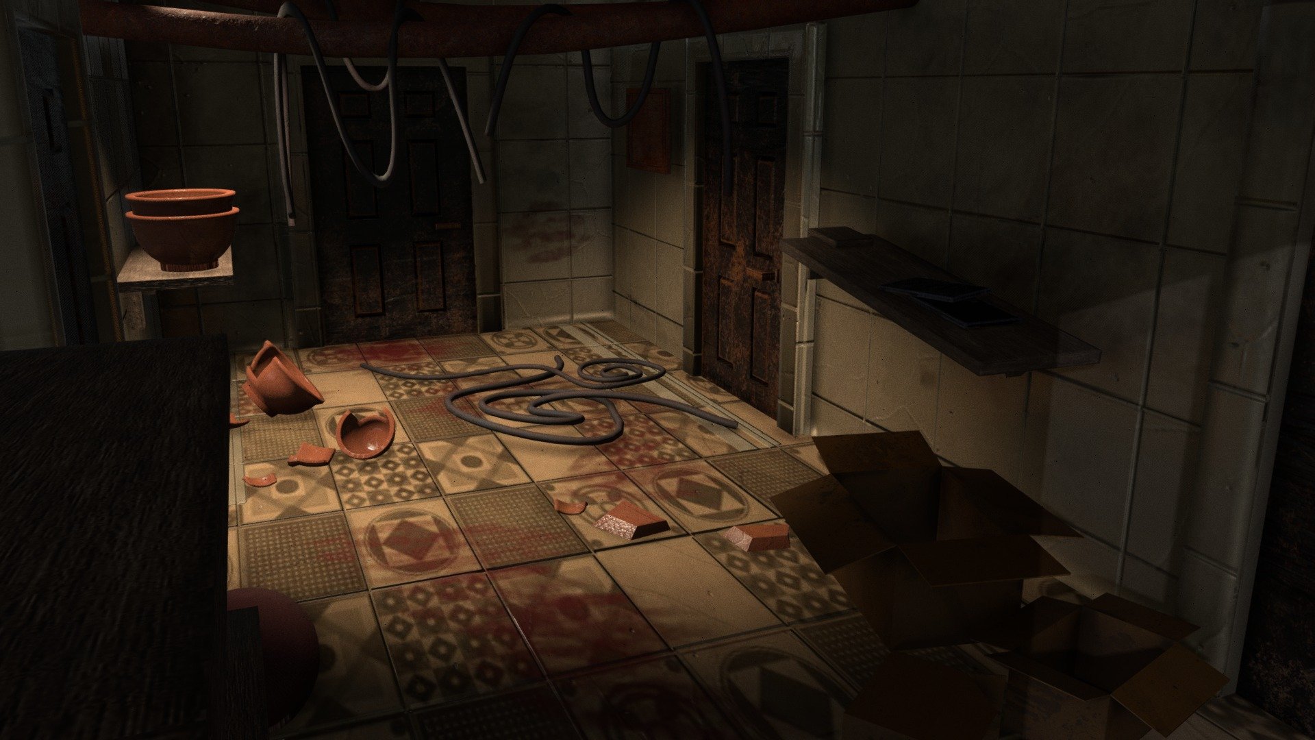 Asia Horror hallway - 3D model by Yuto.Yoshioka [c493edf] - Sketchfab