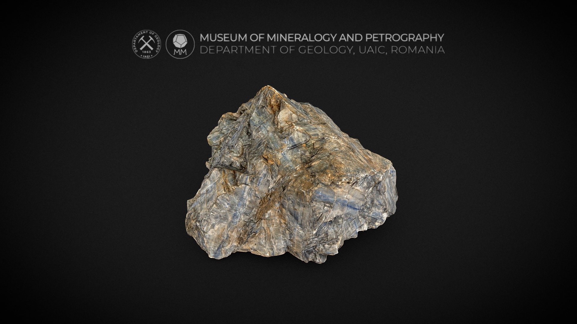 Kyanite crystals with color streaks/stripes - 3D model by Museum of ...