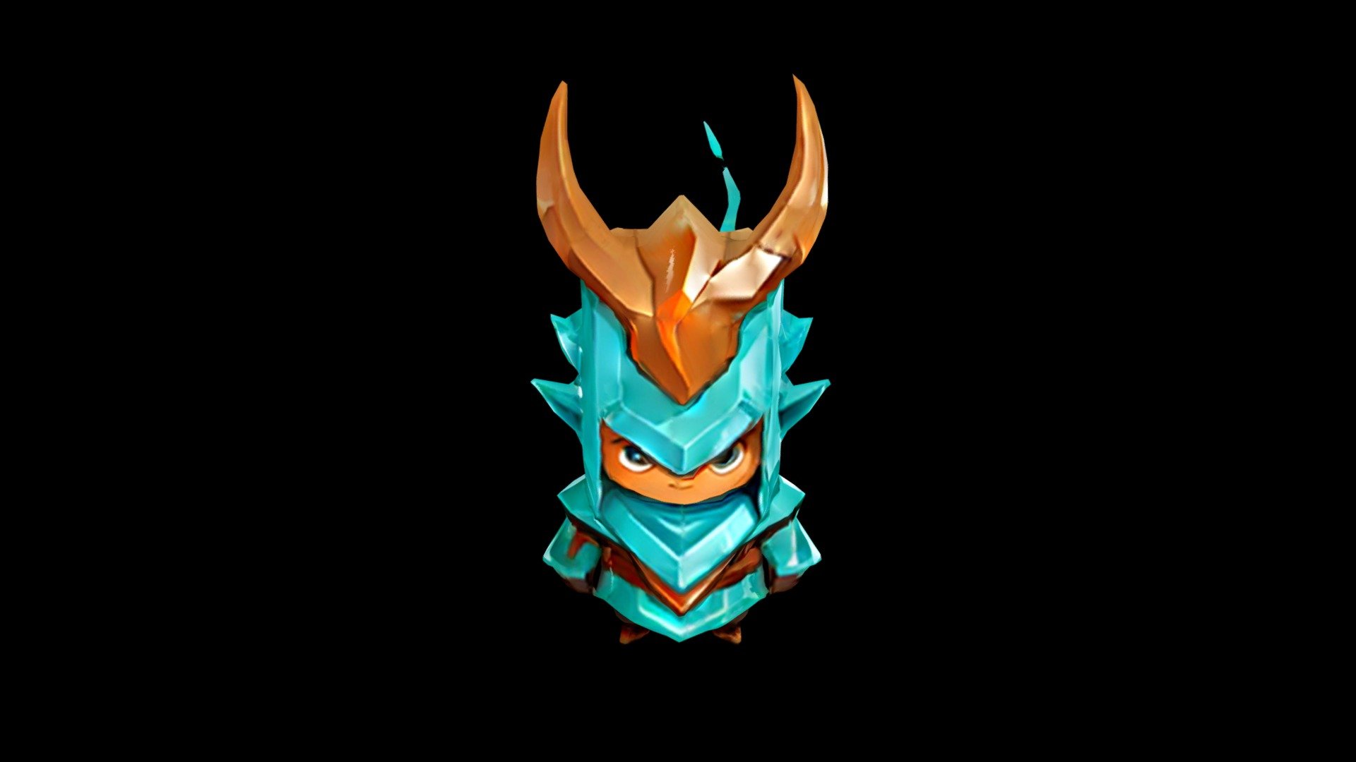 An illustration of a blue knight with brown horn - Download Free 3D ...