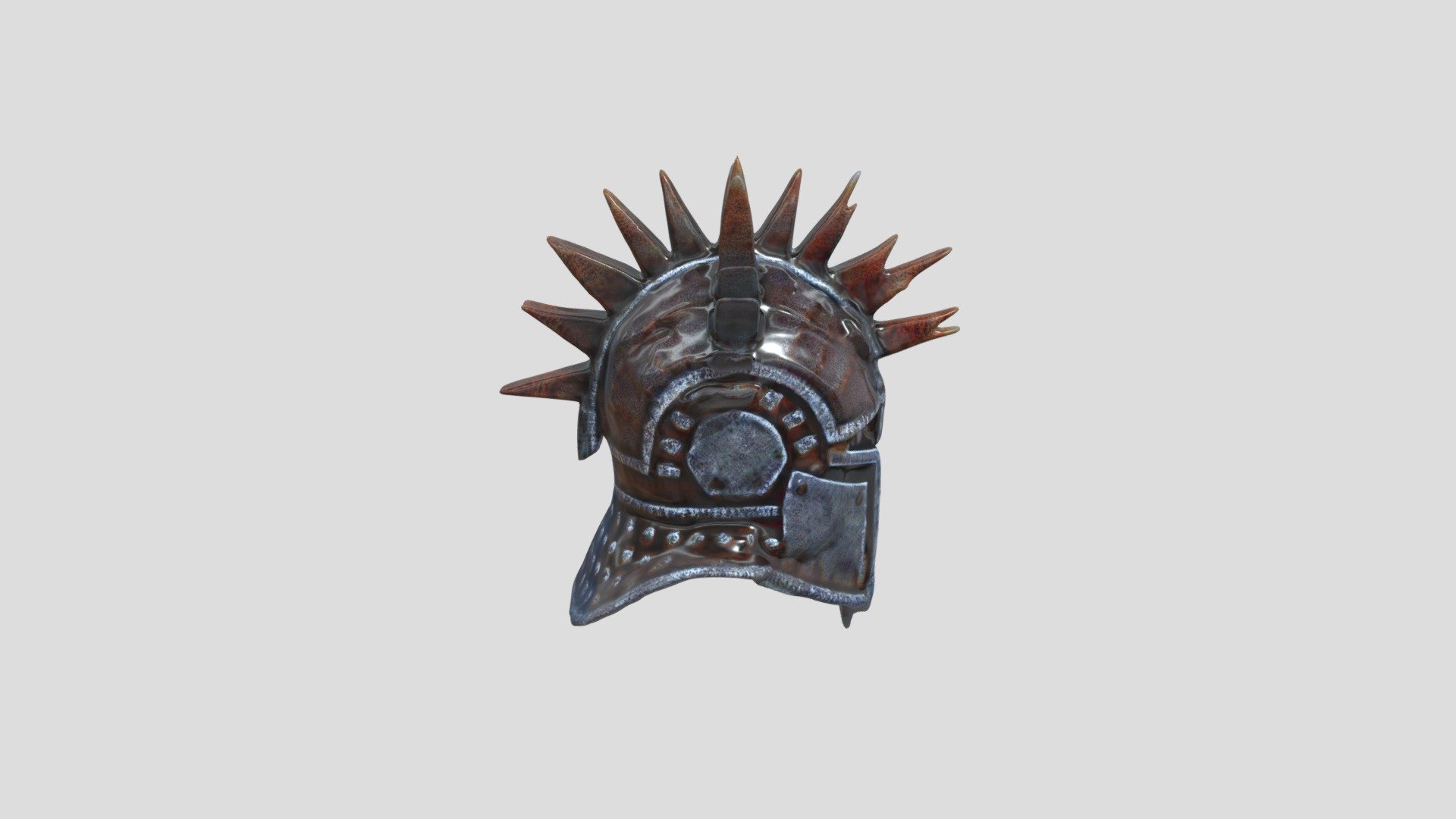 3d Pixel Art Rusted Trojan Helm With Spikes - Download Free 3D model by ...