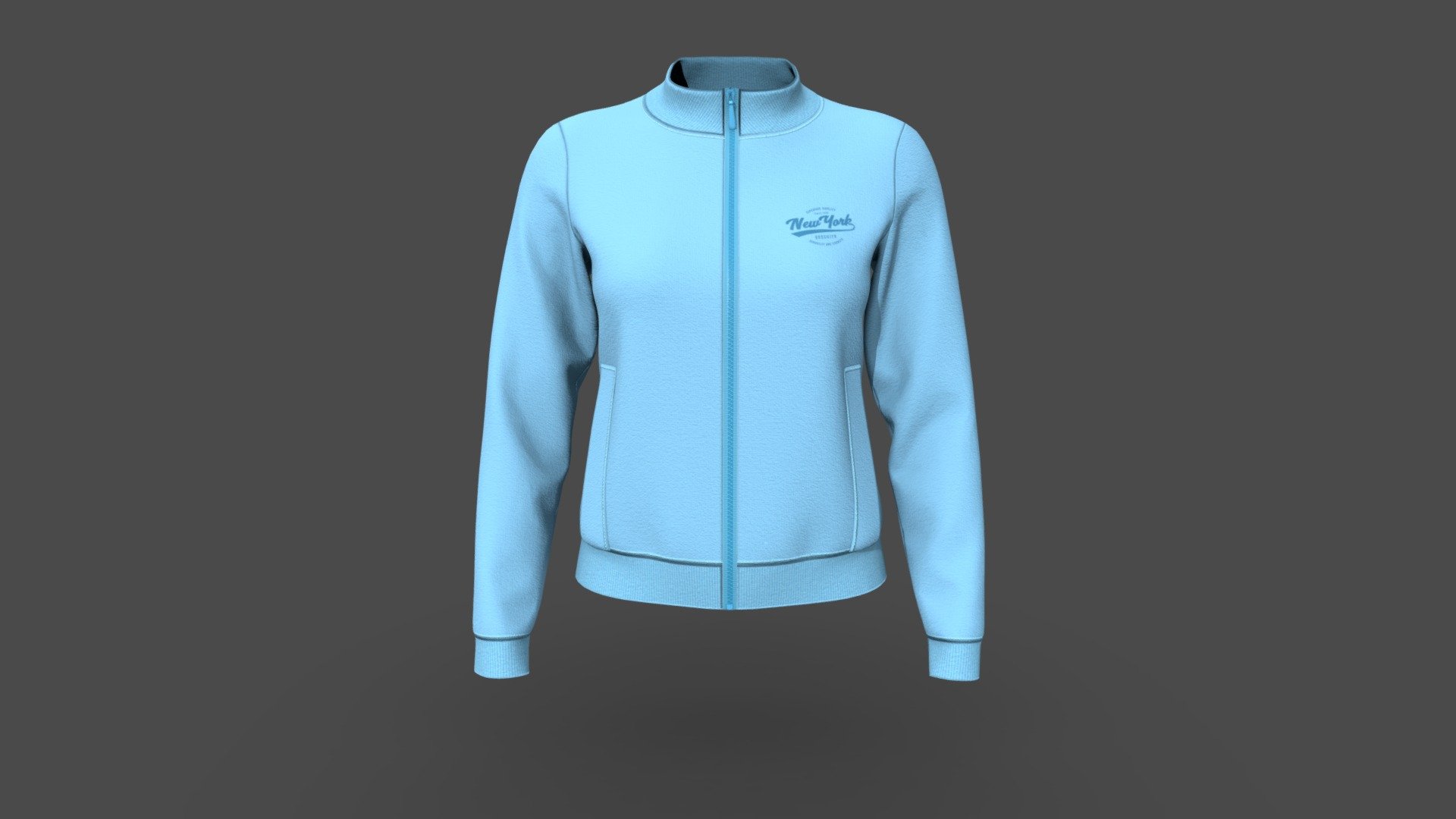 Women Knitted Cyan Jacket - Buy Royalty Free 3D model by BINARYCLOTH ...
