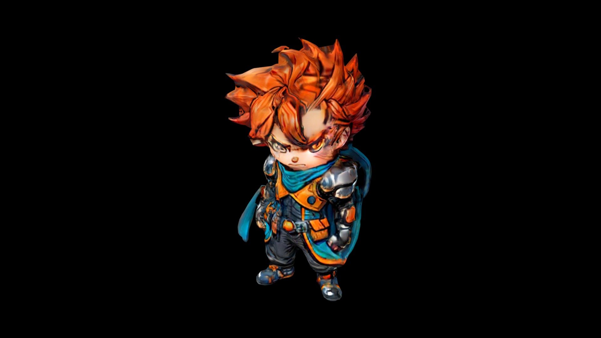 An angry, red-haired chibi knight in armor. - Download Free 3D model by ...