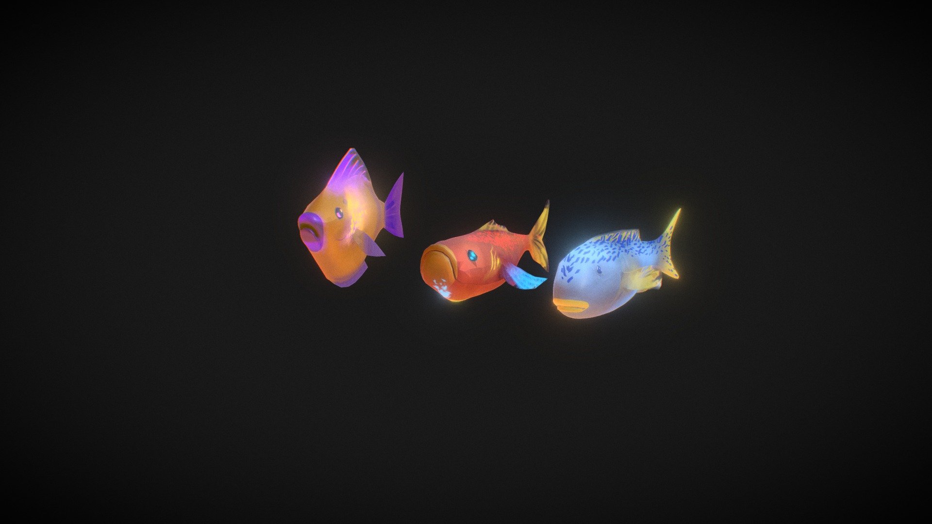 Low poly stylized fishes (Hand-painted pack) - Buy Royalty Free 3D ...