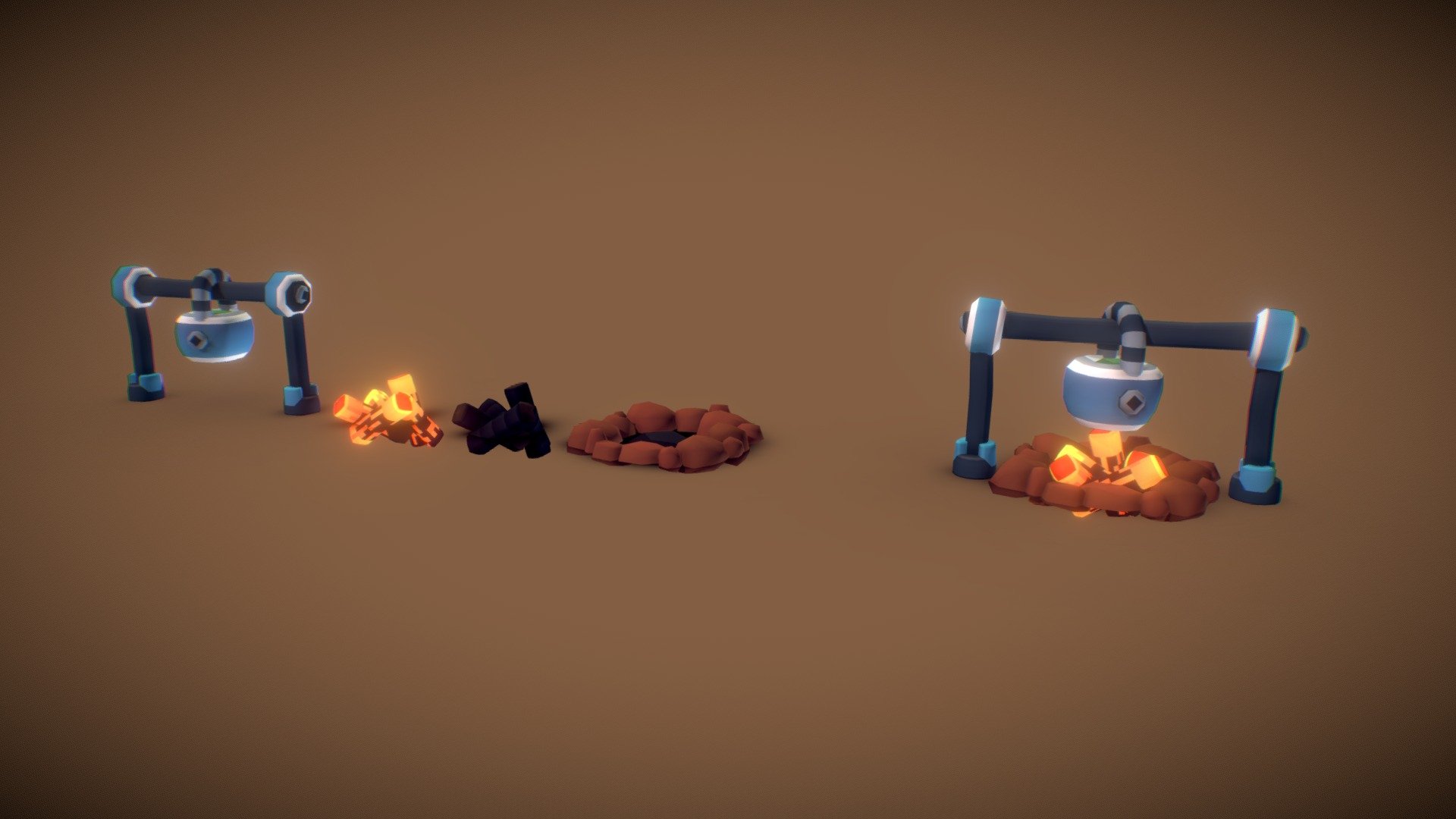 Campfire - Preview - 3D model by BitGem [c4ac9db] - Sketchfab