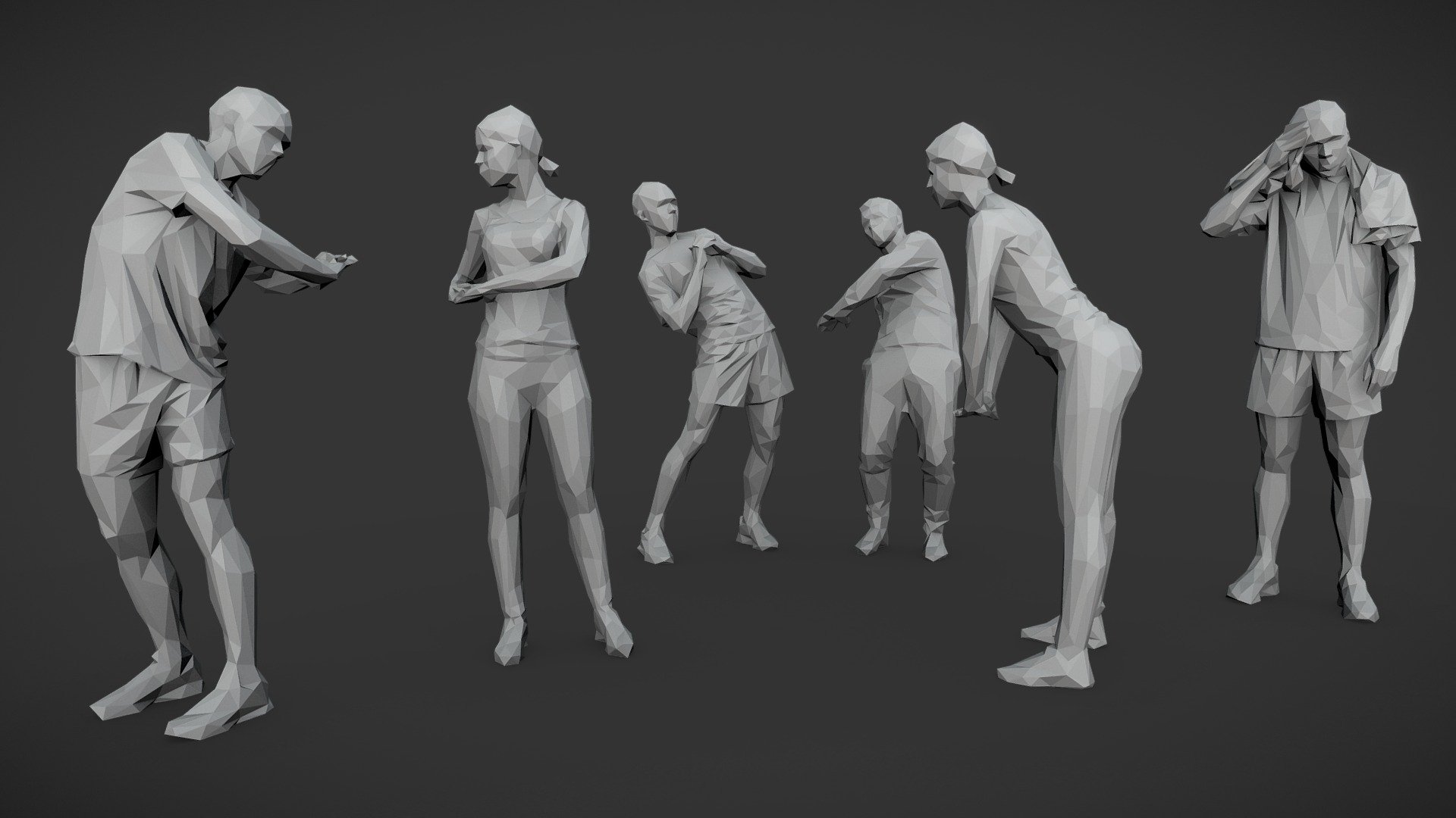Lowpoly People Fitness Pack - 3D model by kanistra [c4b1415] - Sketchfab