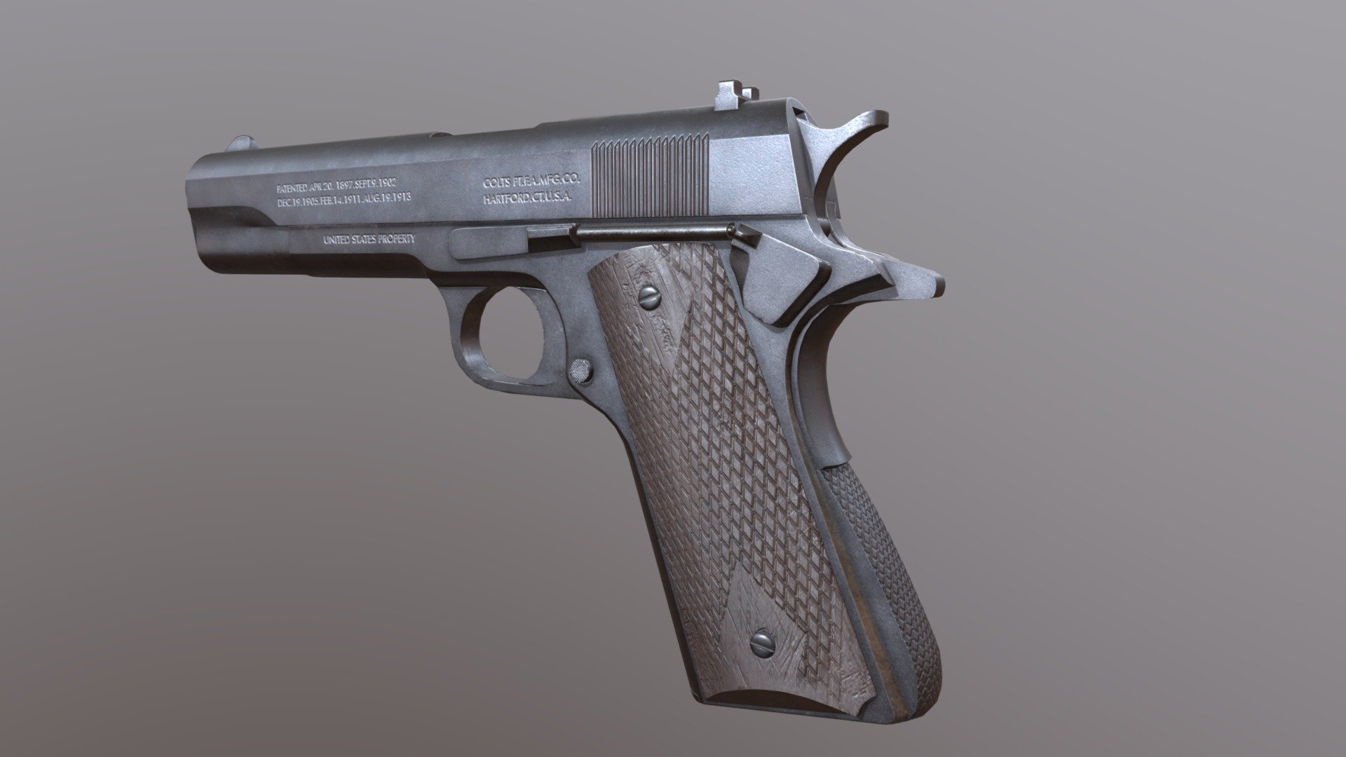 Colt 1911 - 3D model by pikart [c4c2e10] - Sketchfab