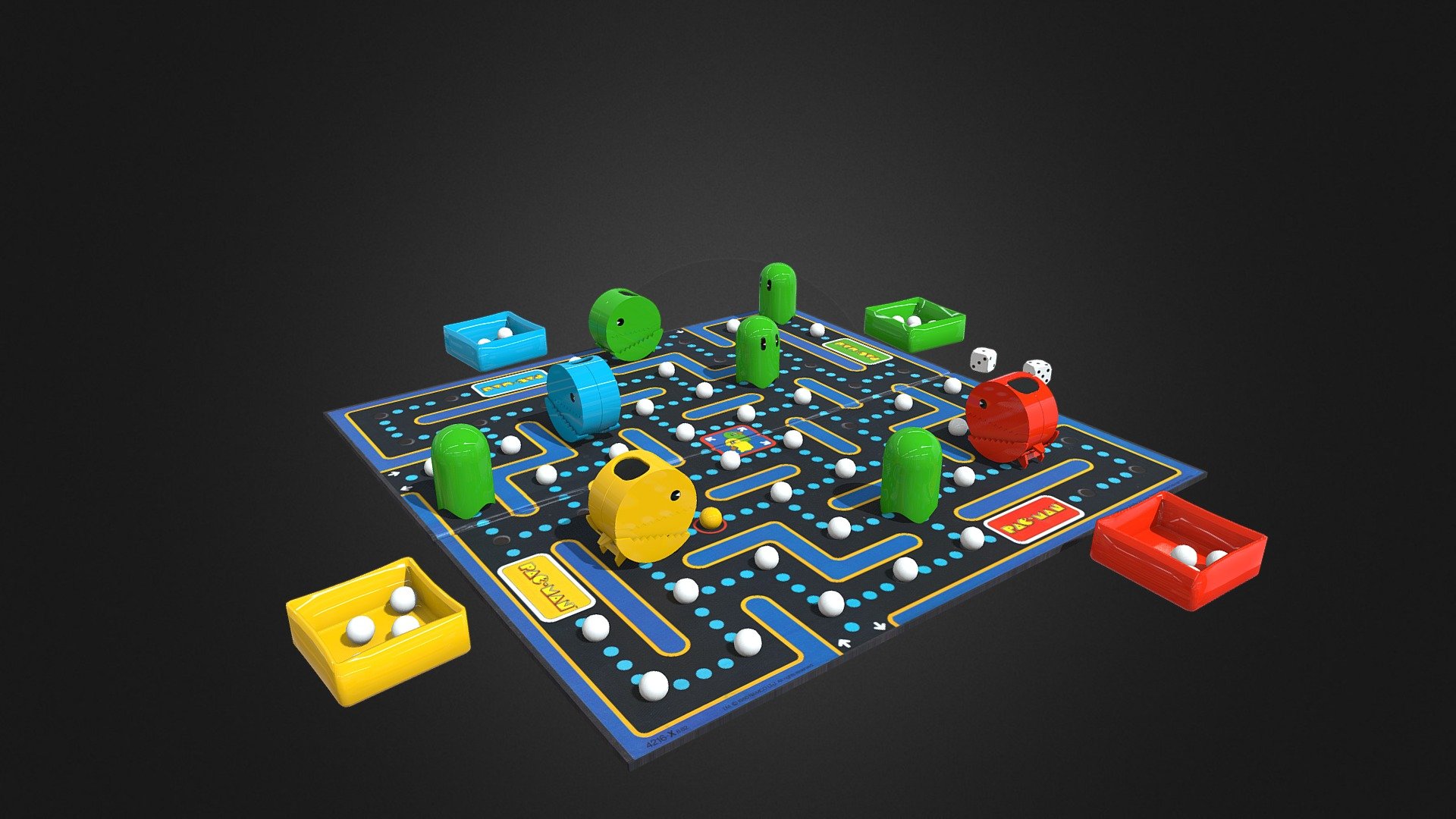 Pac-man Boardgame (1982) - 3D model by Staralfar [c4c3079] - Sketchfab