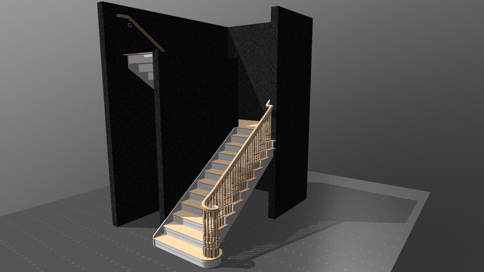 Continuous Handrail With Offset - 3D model by 3D Software for Stair ...