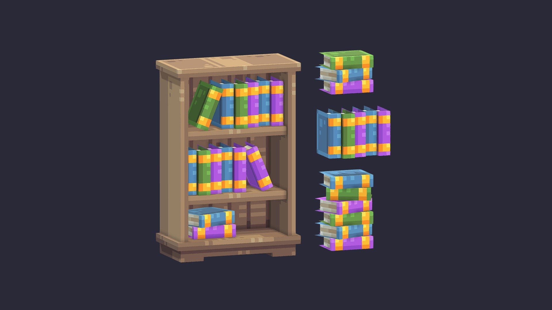 Books & Bookshelves - 3D model by Workshop Six (@workshop_six) [c4c5c2f ...