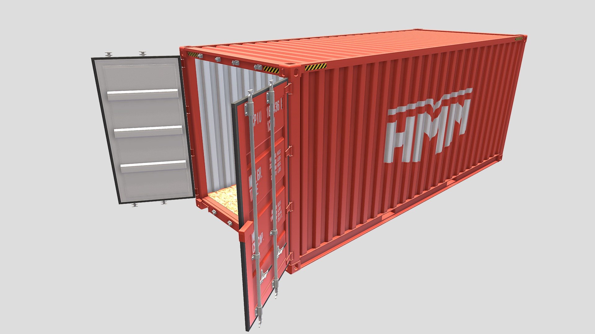 20ft Shipping Container HMM v2 - Buy Royalty Free 3D model by ...