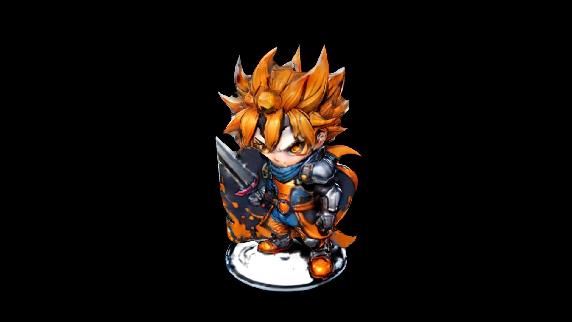 An orange-haired character with yellow eyes bran - Download Free 3D ...
