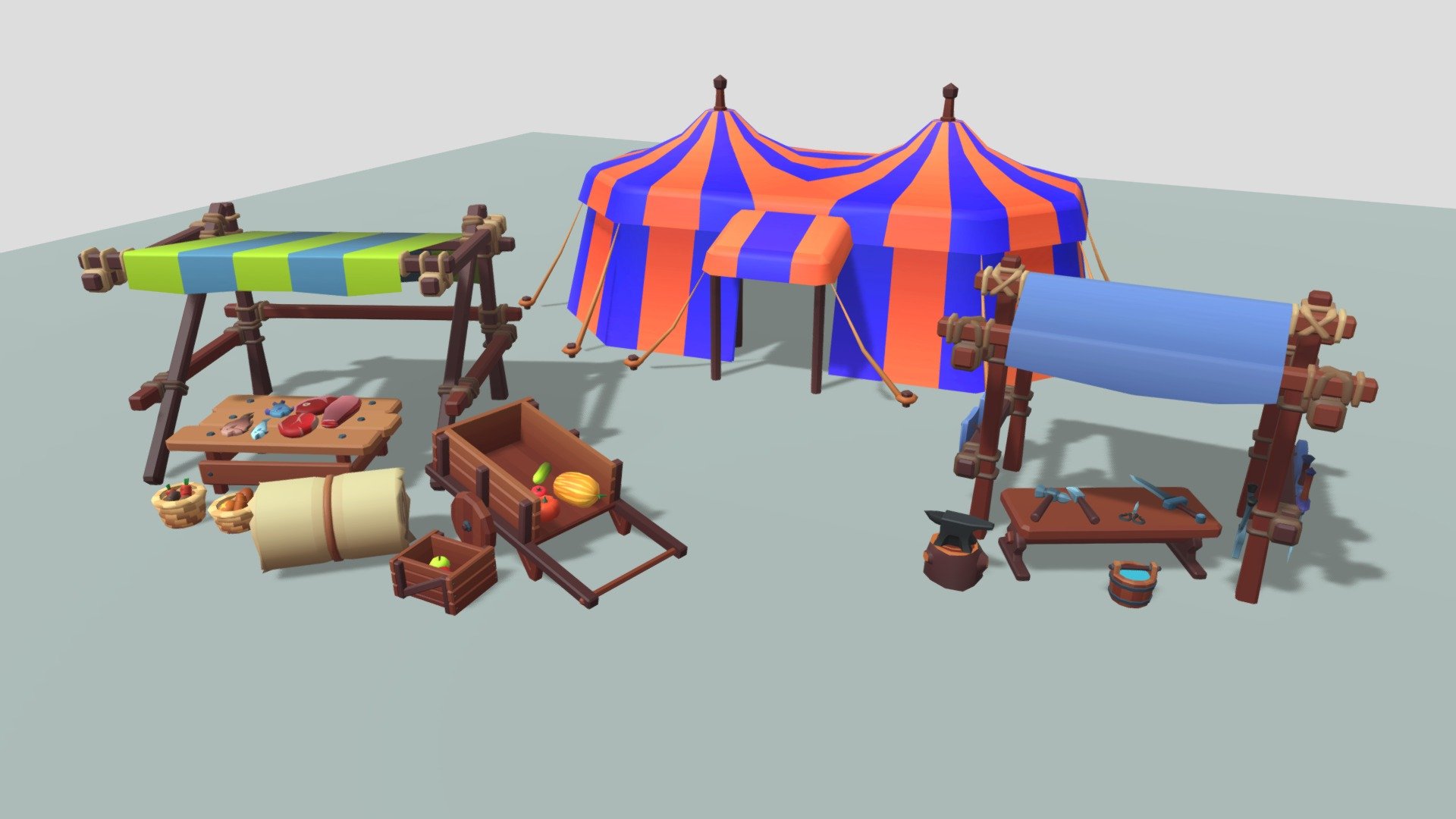 Low poly Medieval Marketplace - 3D model by MianartXII [c4ddfa5 ...