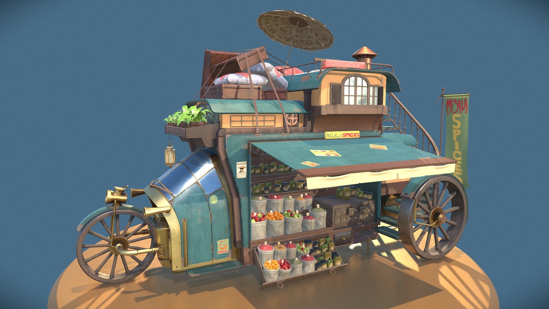 Spice Truck - 3D model by IvanK (@KonChenYi) [c4e0bee] - Sketchfab