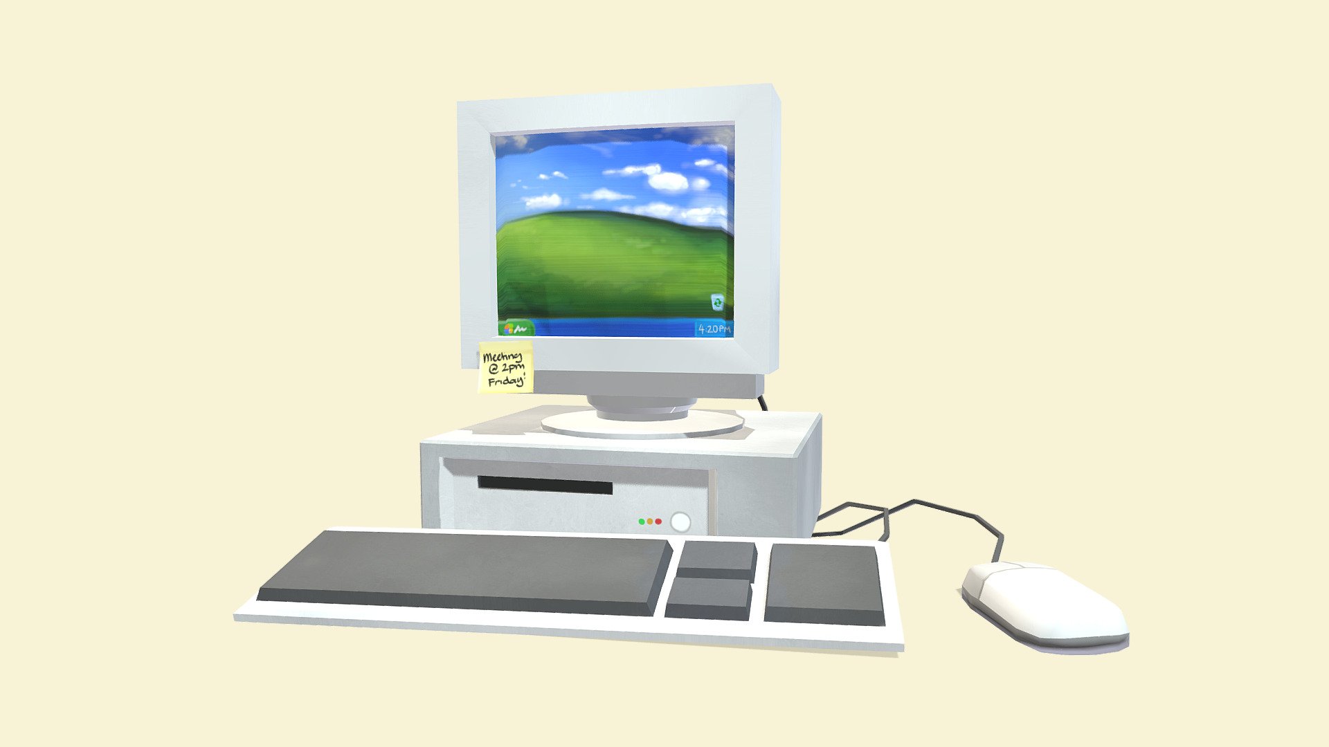 Hand-painted Low Poly Computer - Download Free 3D model by ...