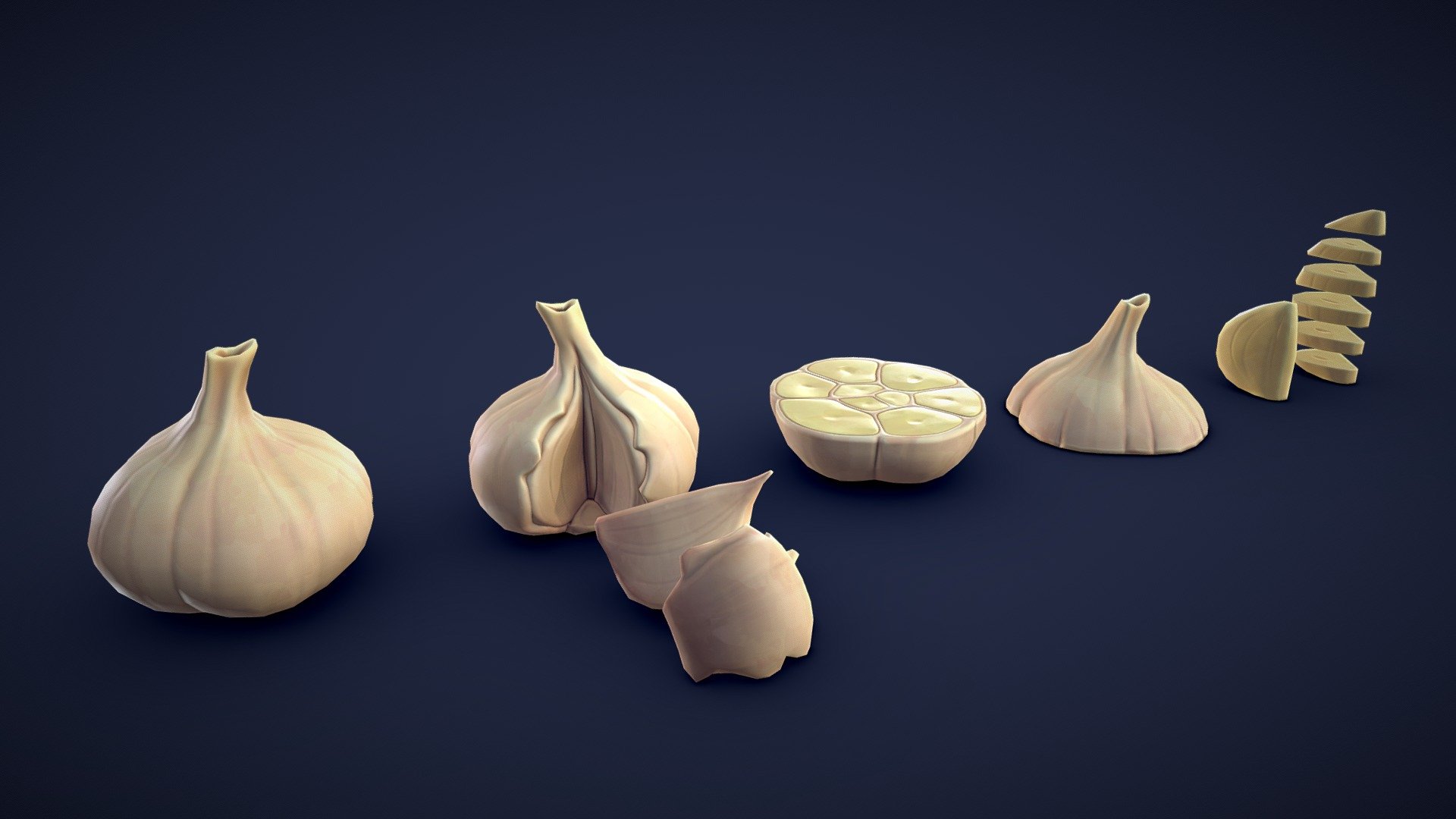 Stylized Garlic - Low Poly - Buy Royalty Free 3D model by LarkArt Store ...
