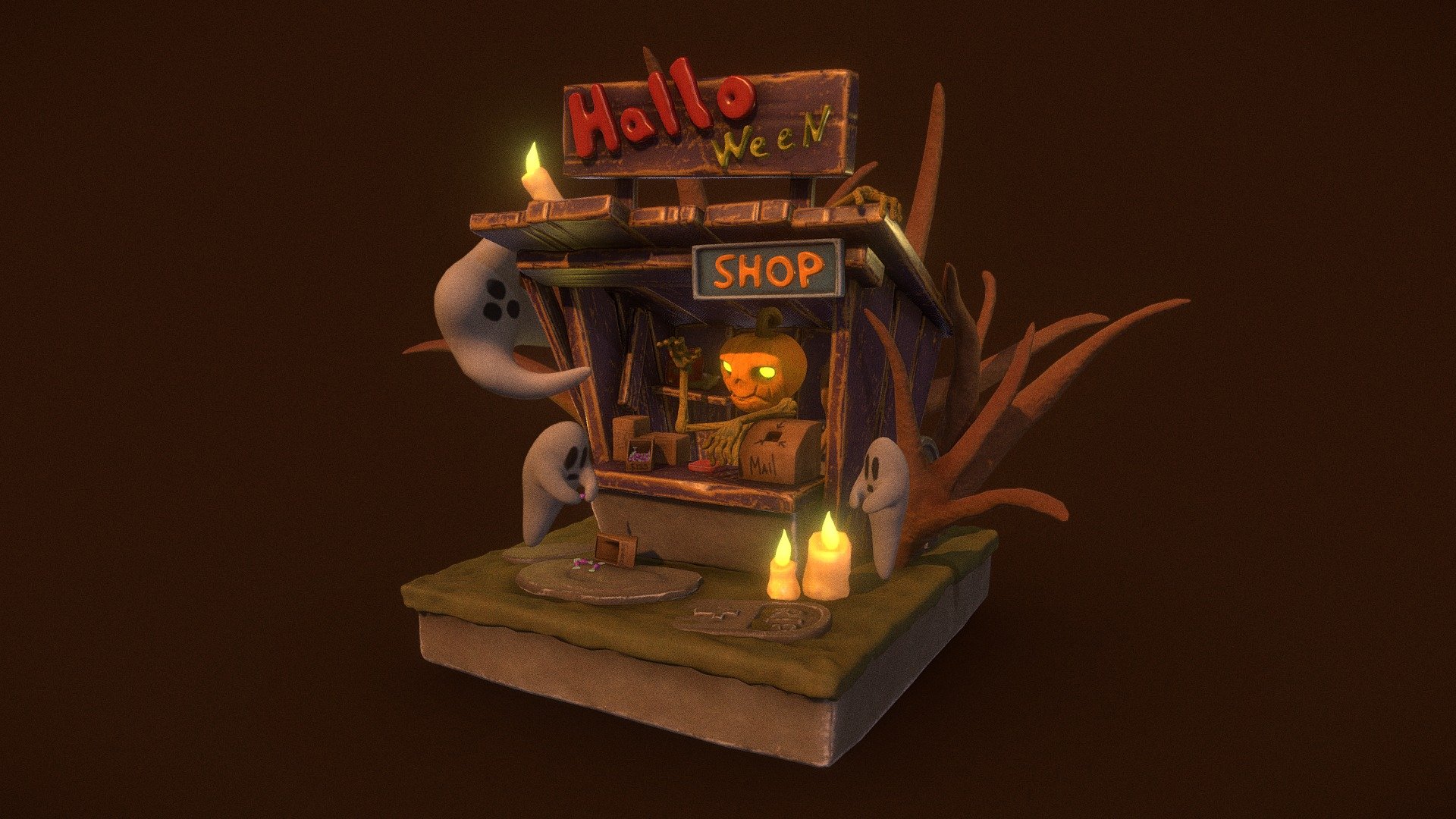 Halloween Shop - 3D model by Biwenka [c4ea975] - Sketchfab