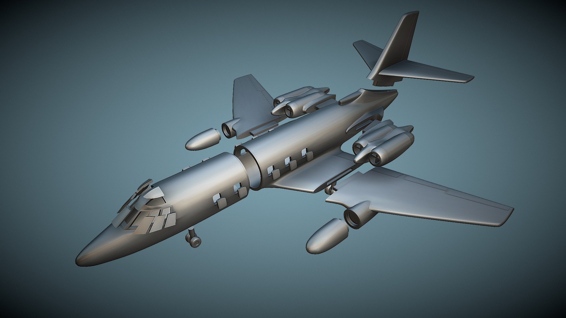 Lockheed C-140 JetStar - 3D Printable Model - Buy Royalty Free 3D model ...