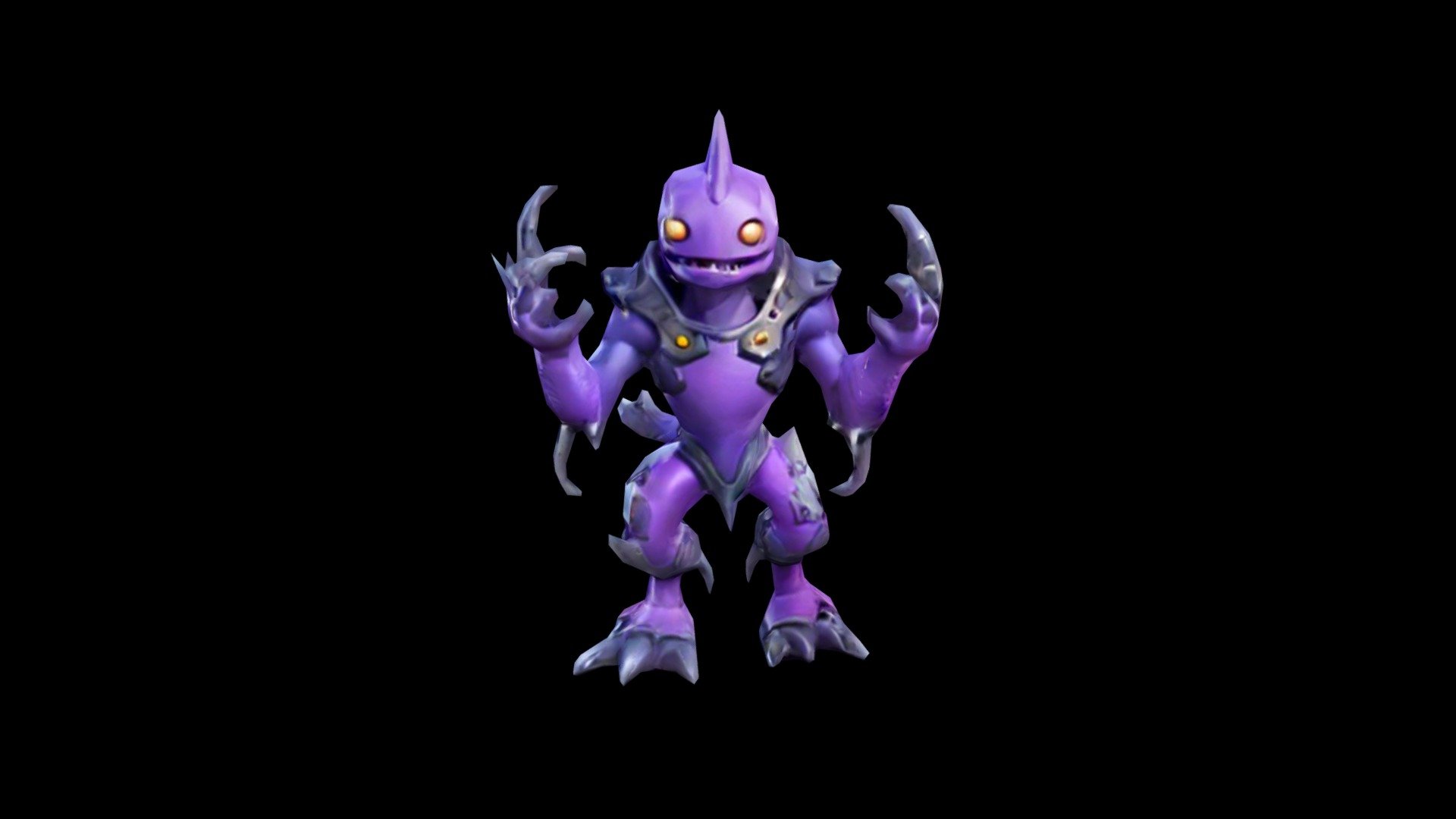 A Purple Monster with 6 Claws and Spikes. - Download Free 3D model by ...