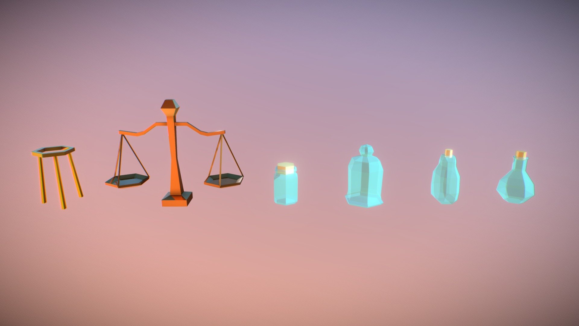 Low Poly Alchemy Set - Buy Royalty Free 3D model by astarael (@astarael ...