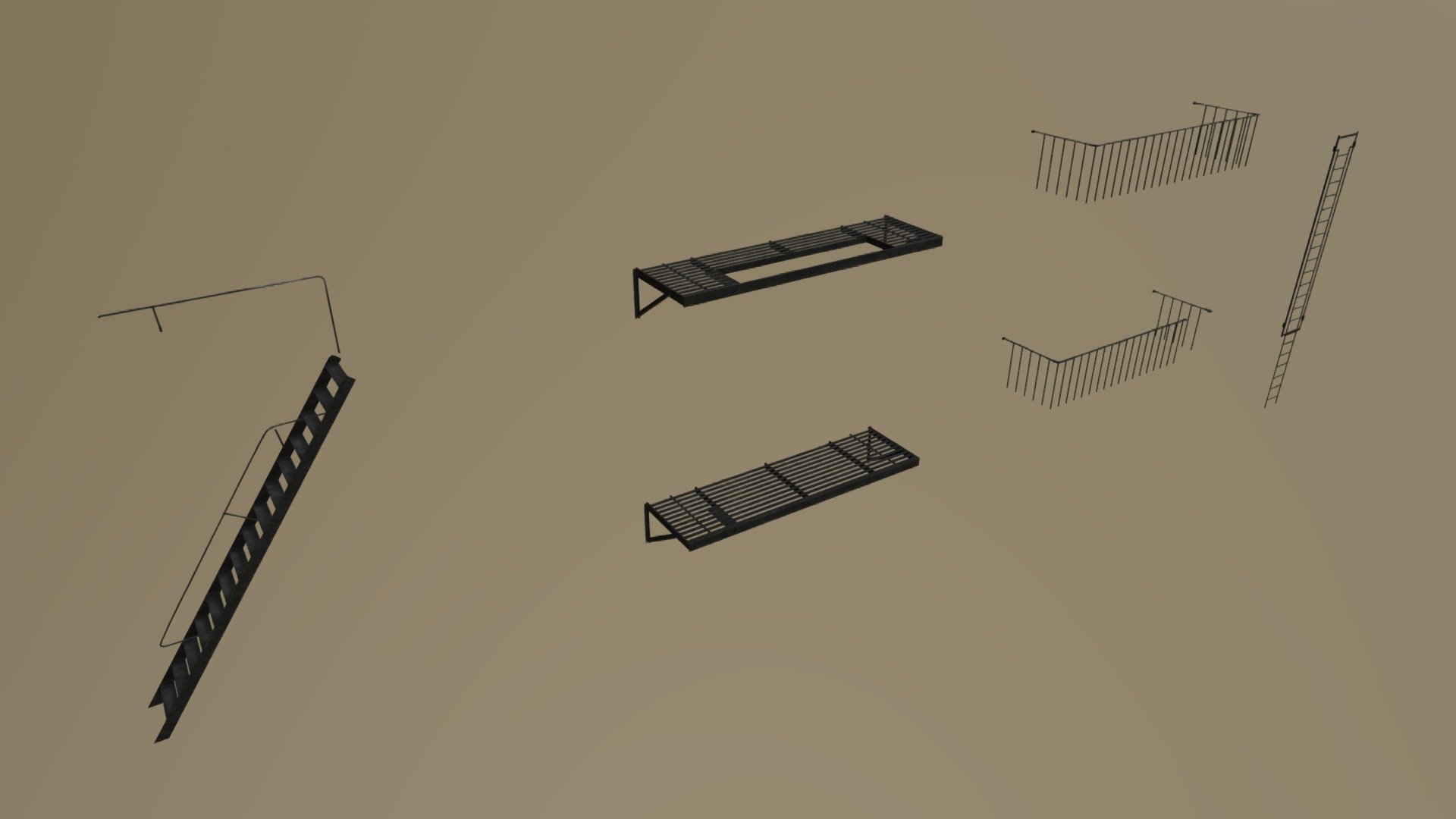 Fire Escape (Modular) WIP - 3D model by Juniix [c50a370] - Sketchfab