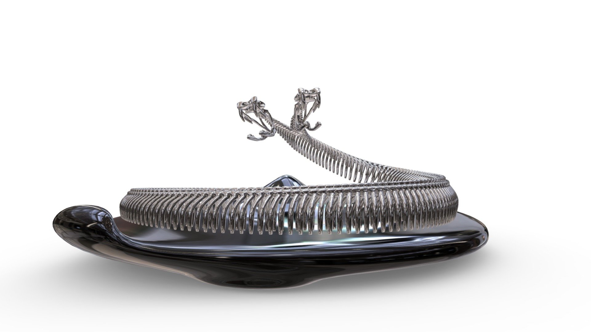 Solid Silver Siamese Snake Skeleton - 3D model by Powered by Digitwinss ...