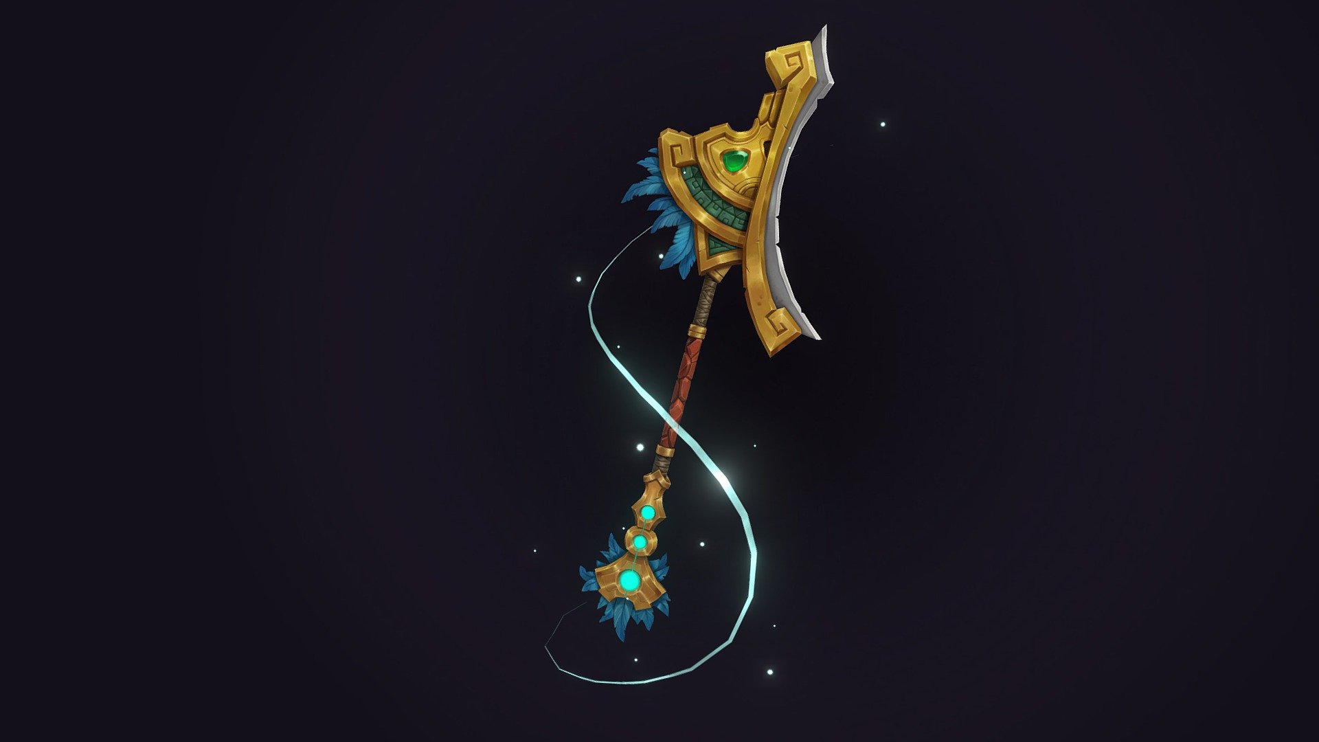 Handpainted Skull Halberd - 3D model by 13luj [c511da5] - Sketchfab