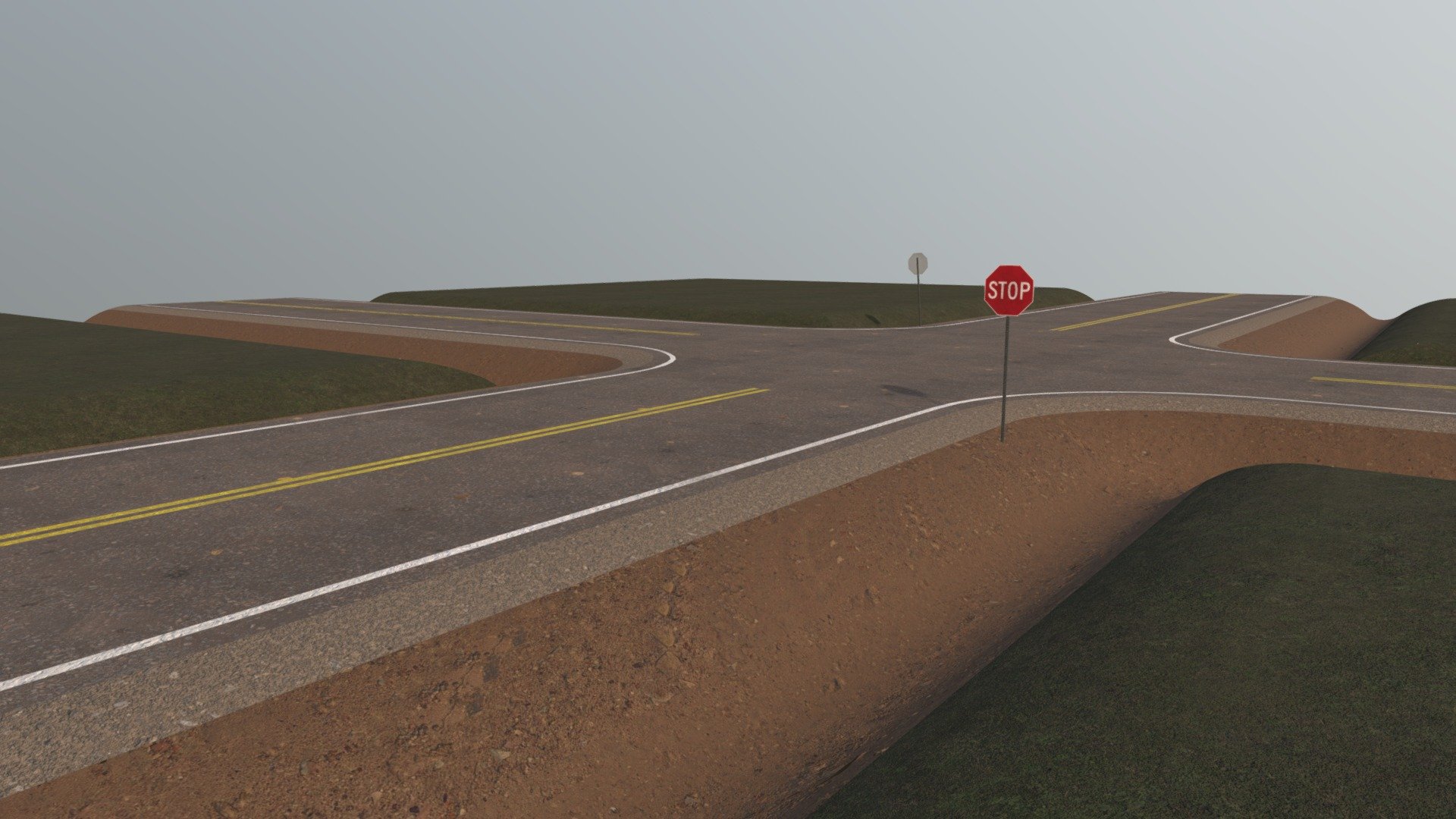 American Road Intersection - Download Free 3D model by jimbogies ...
