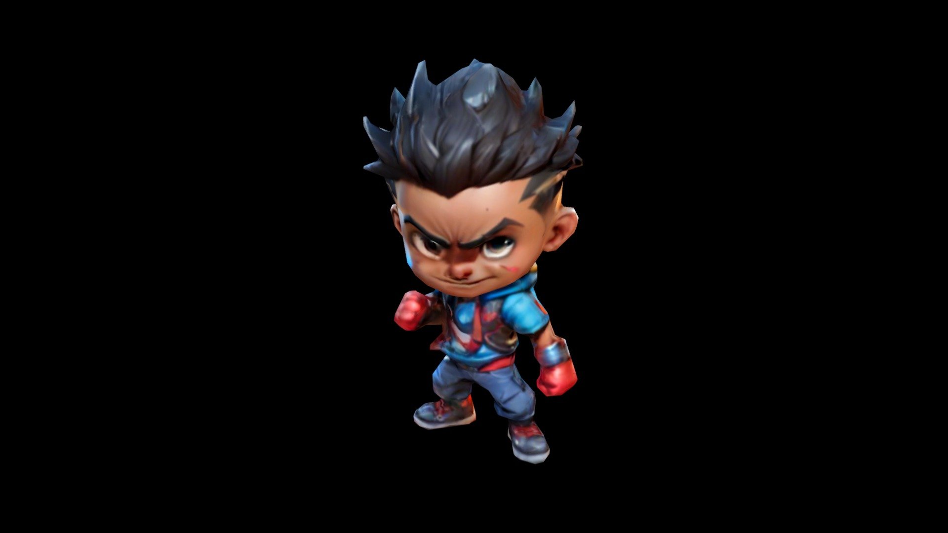 "New Cartoon Fighter Features Angry Boy with Spi - Download Free 3D ...