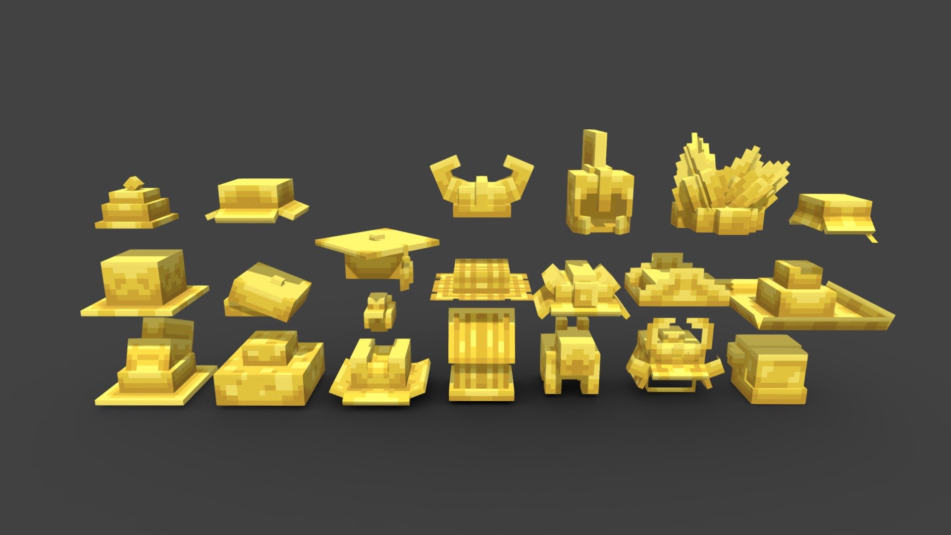 Golden Hats | Made for Minecraft - 3D model by iPlexity [c51bfe6 ...